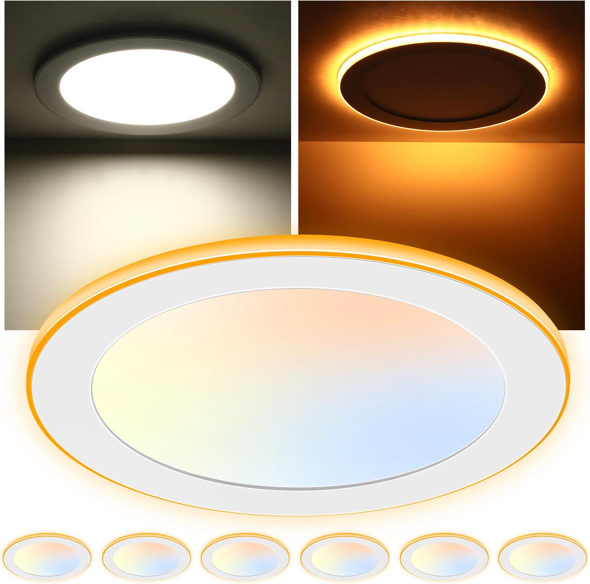 CLOUDY BAY [6 Pack] 8 Inch 5CCT LED Recessed Ceiling Light with Night ...