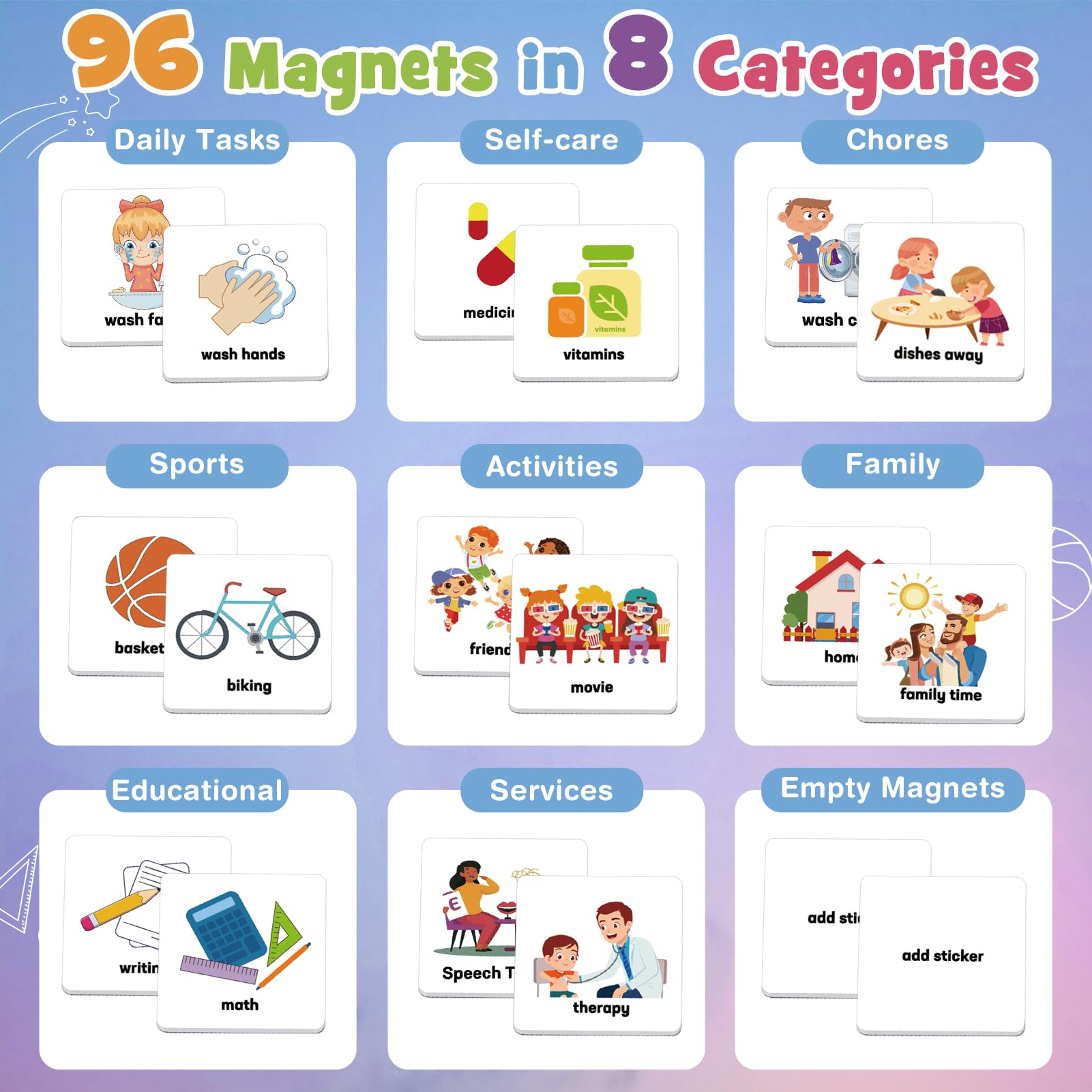 Snapklik.com : Joyreal Magnetic Visual Schedule For Kids Chore Reward ...