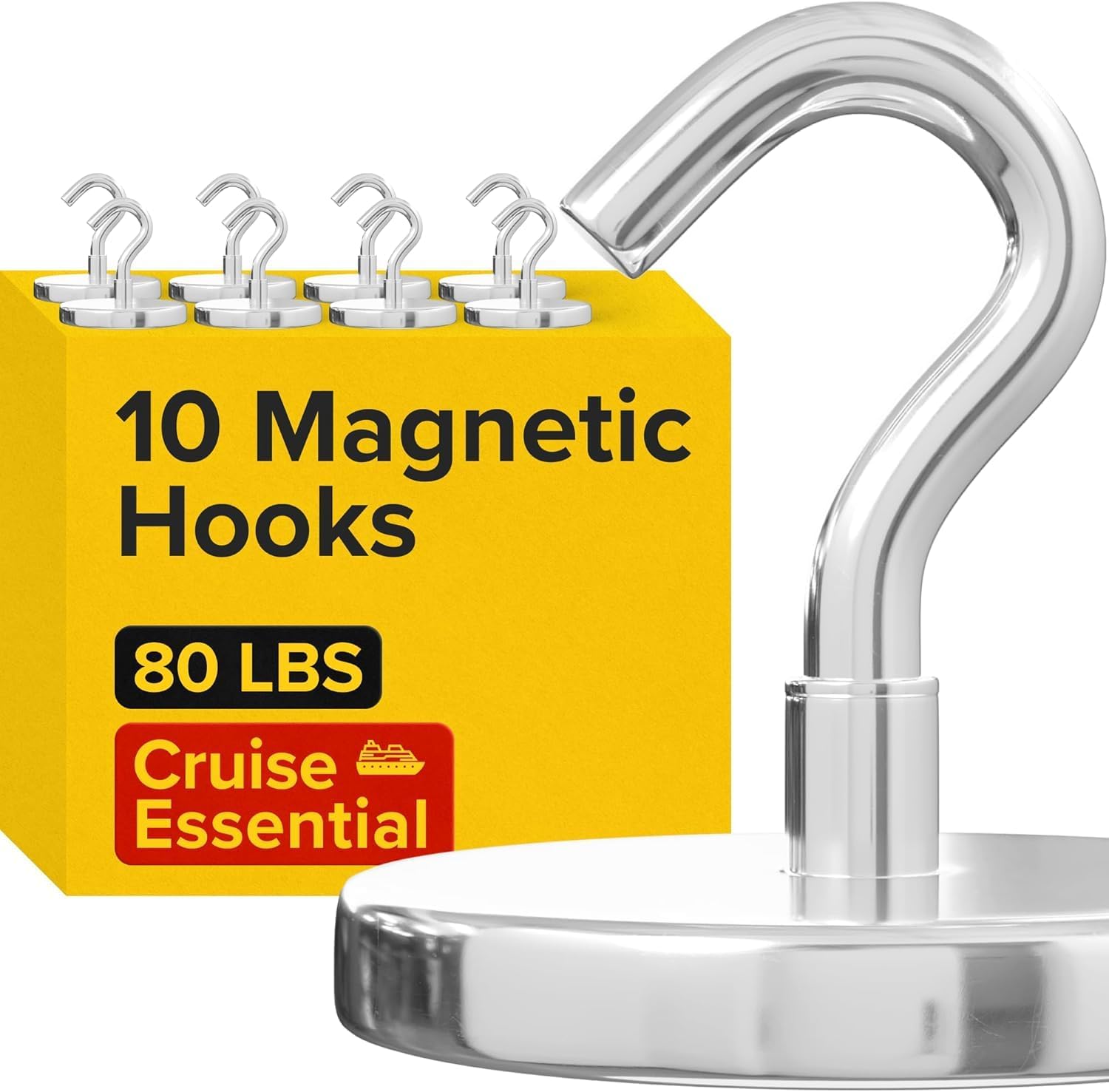 Amazon.com: DIYMAG Magnetic Hooks, 50 LB Heavy Duty Magnet with Hooks ...