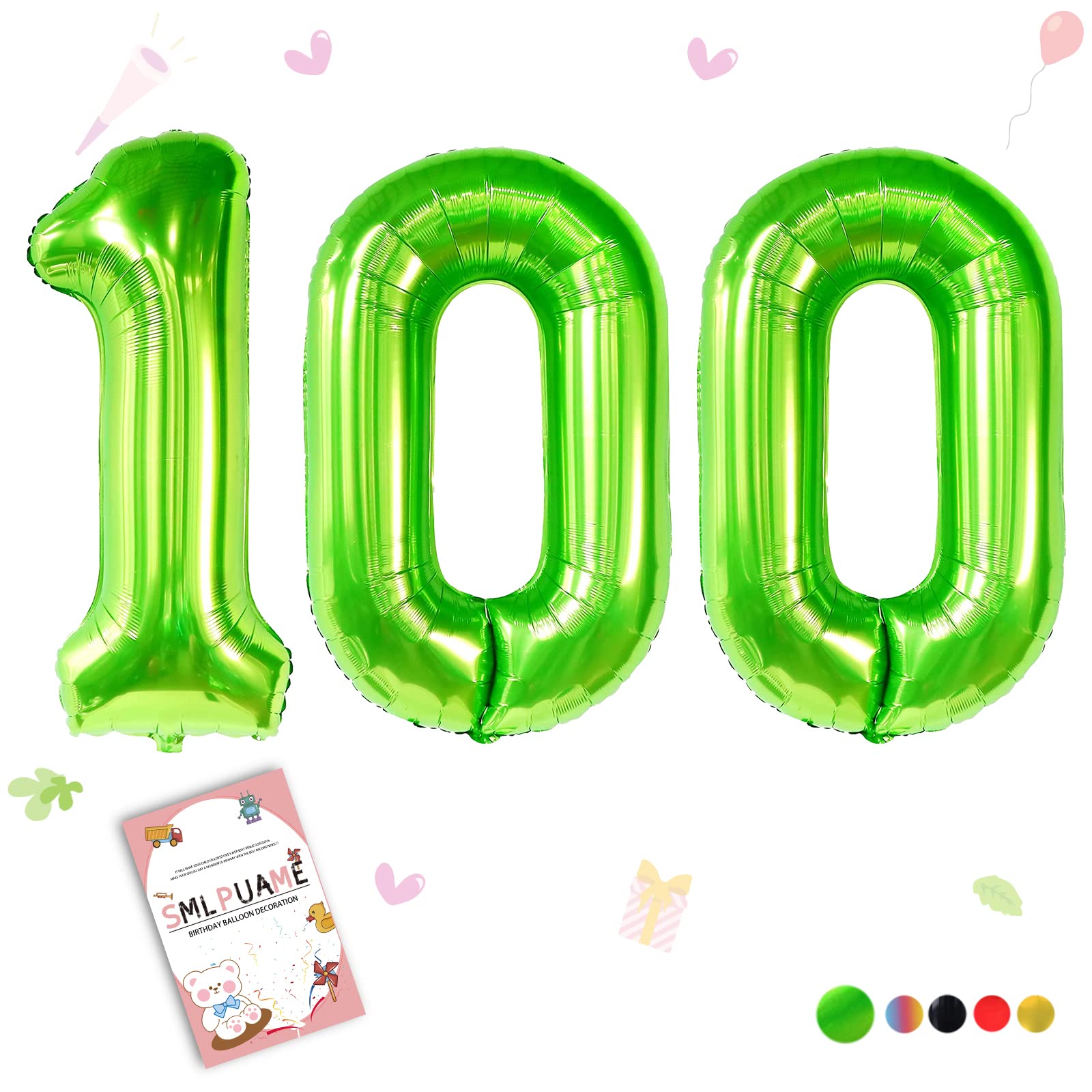 Amazon.com: Smlpuame 40 inch Number Balloon 0-9 Green Large Number 100 ...