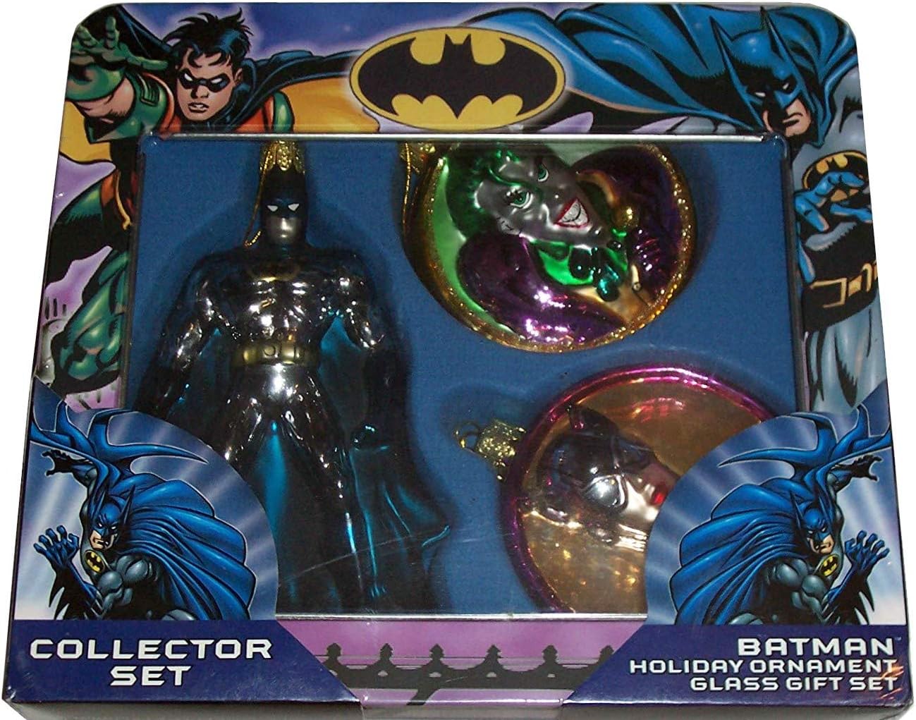 Amazon.com: Batman Holiday Hand Crafted Glass Ornament Collector Set in ...