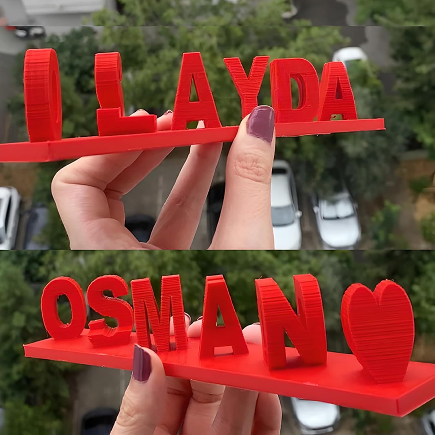 Amazon.com: Drawelry Personalized 3D Printed Double Name Plate ...