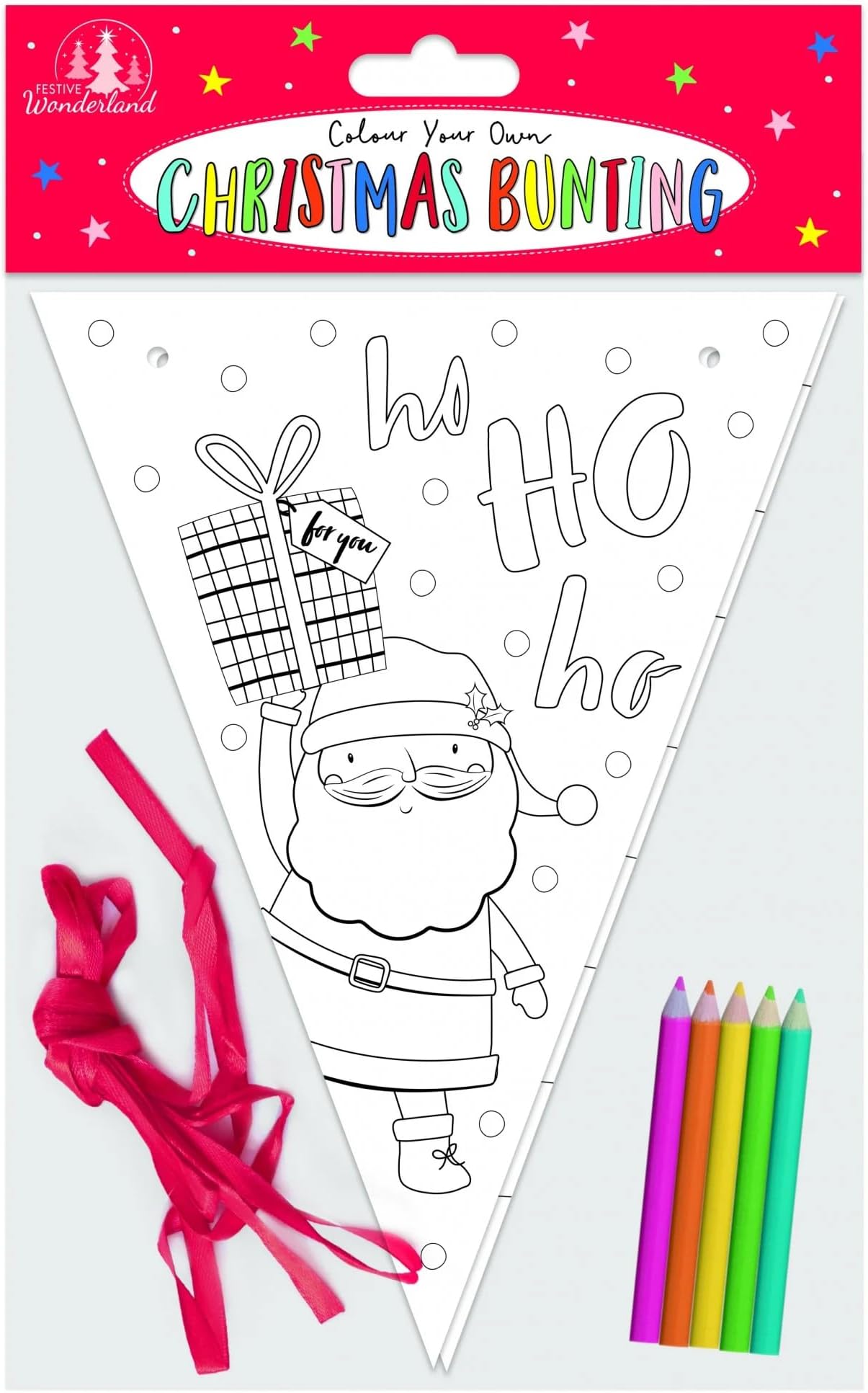 Tallon International Colour Your Own Christmas Bunting - Craft Kit - 8 ...
