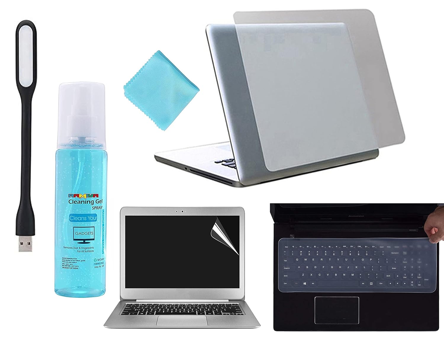 RAMIYA Combo 5in1 Laptop Accessories Kit for 15.6-inch (Transparent ...
