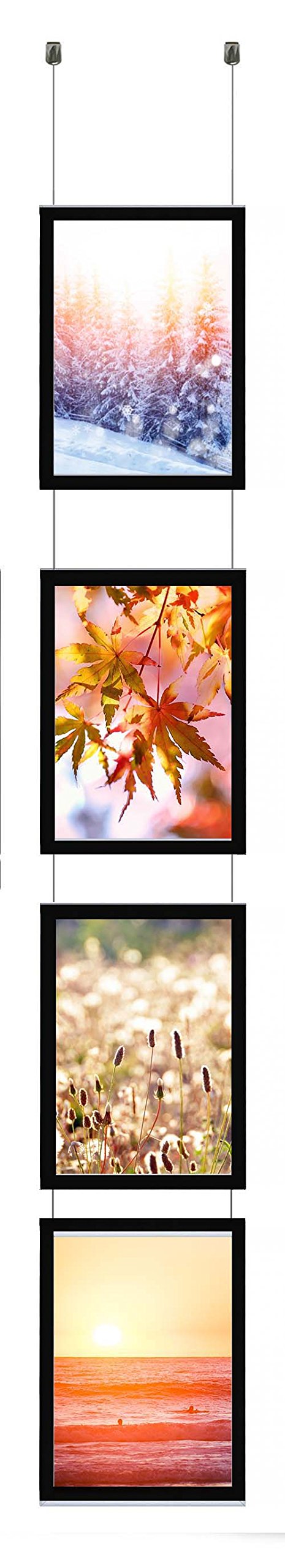 A4 Portrait Black Ceiling Hanging Mitred Snap Frames Aluminium Window ...