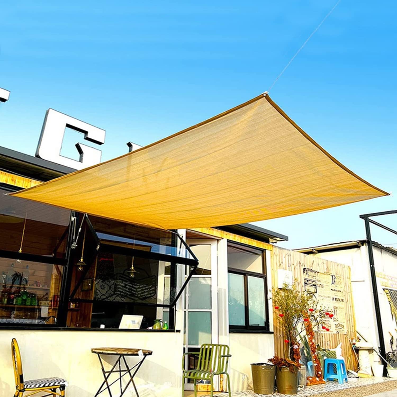 Amazon.com : Beige Shade Cloth Rectangle Sun Shade Sail Canopy Fabric ...