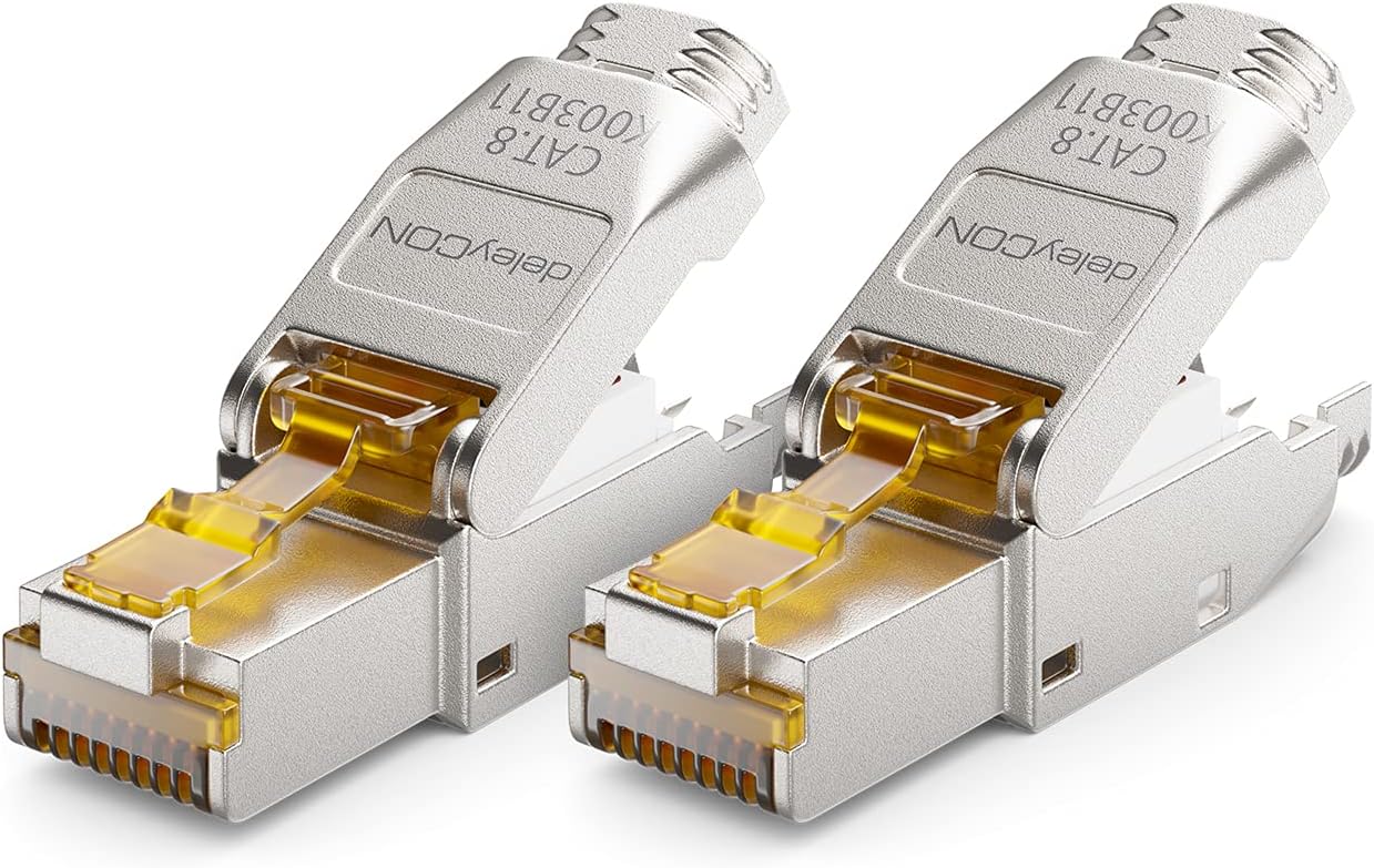 Primewire - 4X connettori RJ45 a crimpare Cat 8 - Connessione Senza ...