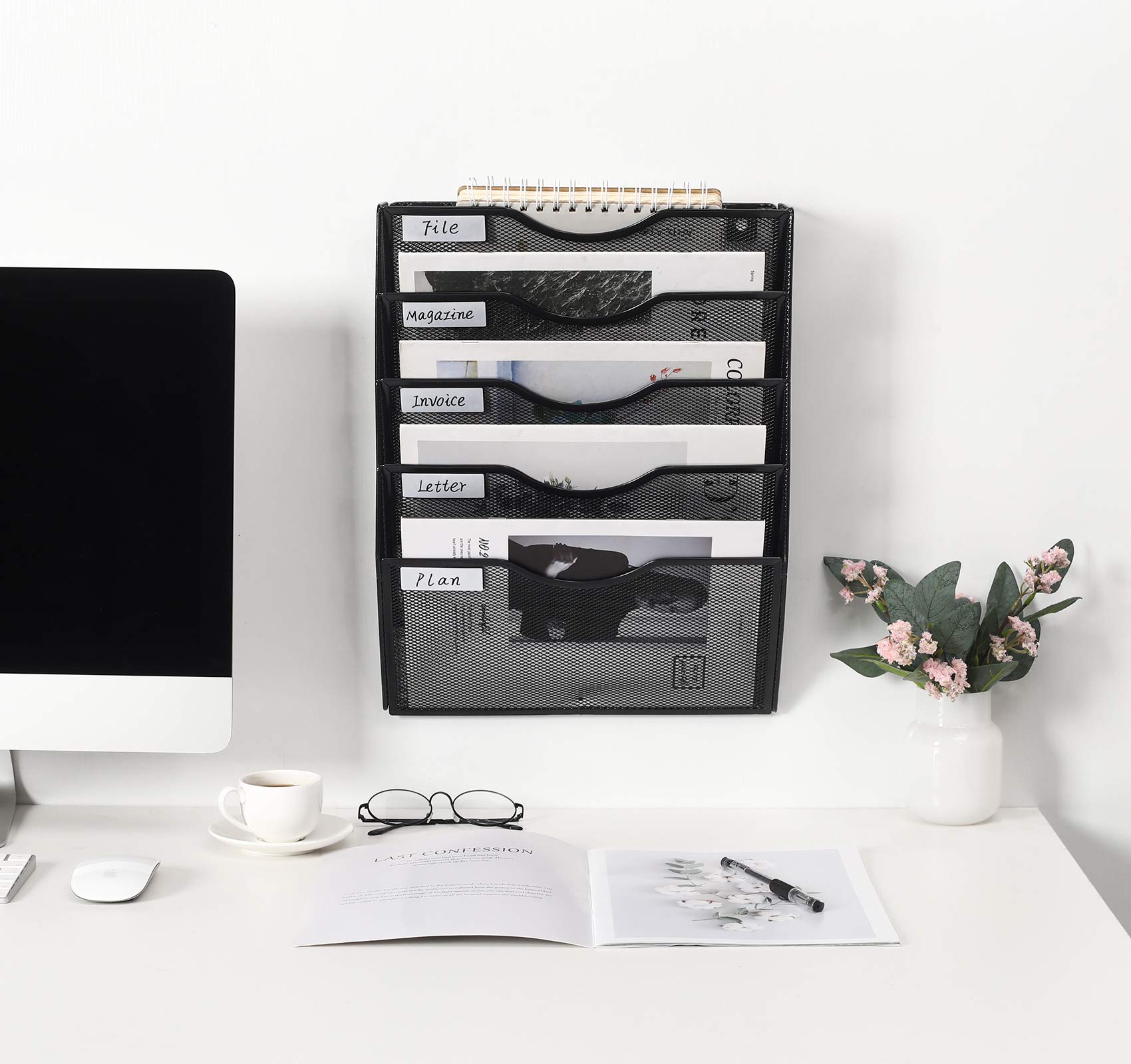 Snapklik.com : EasyPAG Hanging Wall File Organizer 5 Pocket Mesh Office ...