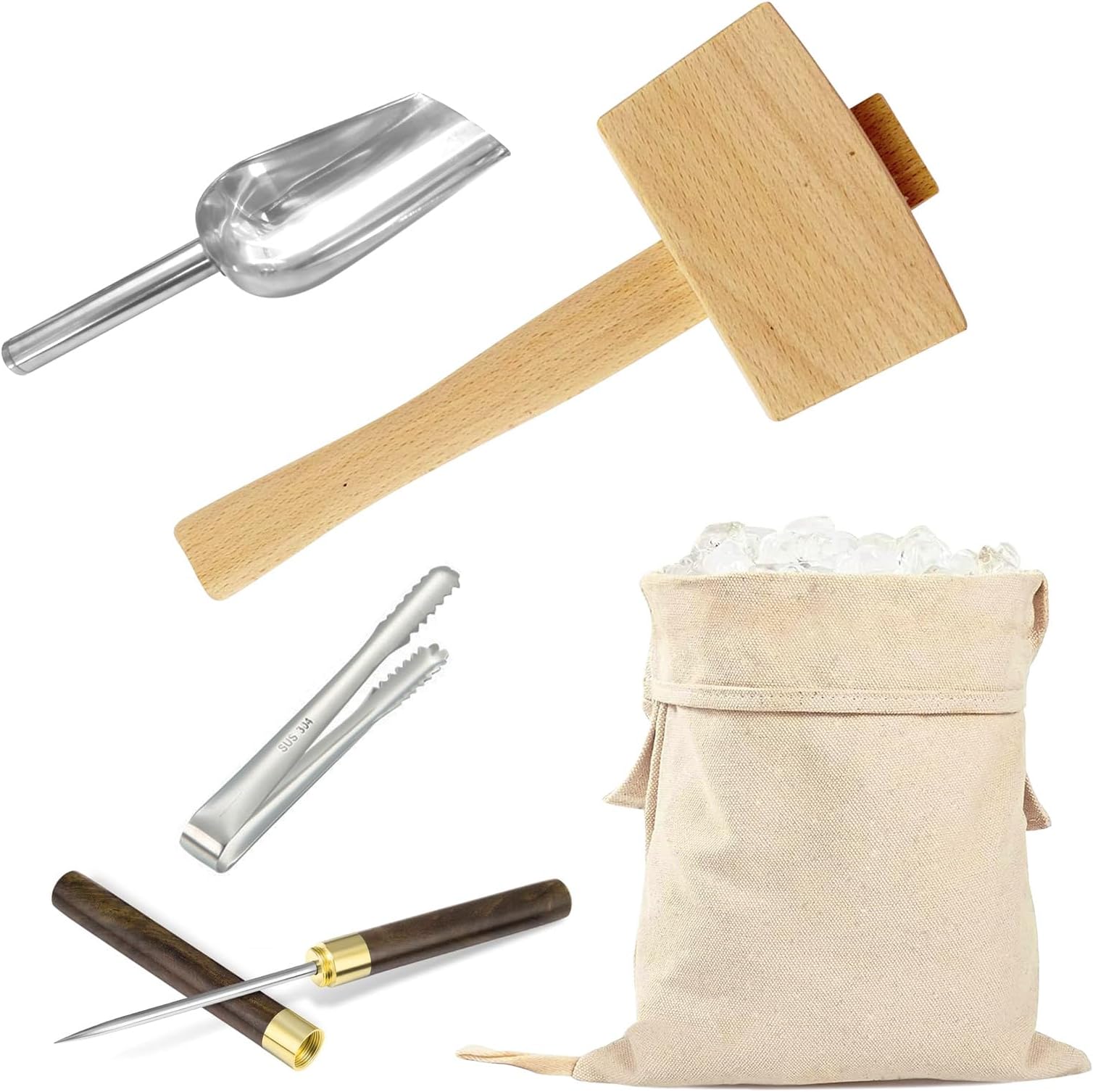 Amazon.com | Lewis Ice Bag and Mallet, Ice Crushers for Home Use, Ice ...