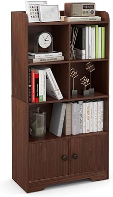 Amazon.com: VICTONE 5-Shelf Bookcase, Wooden Standing Rack Book Storage ...