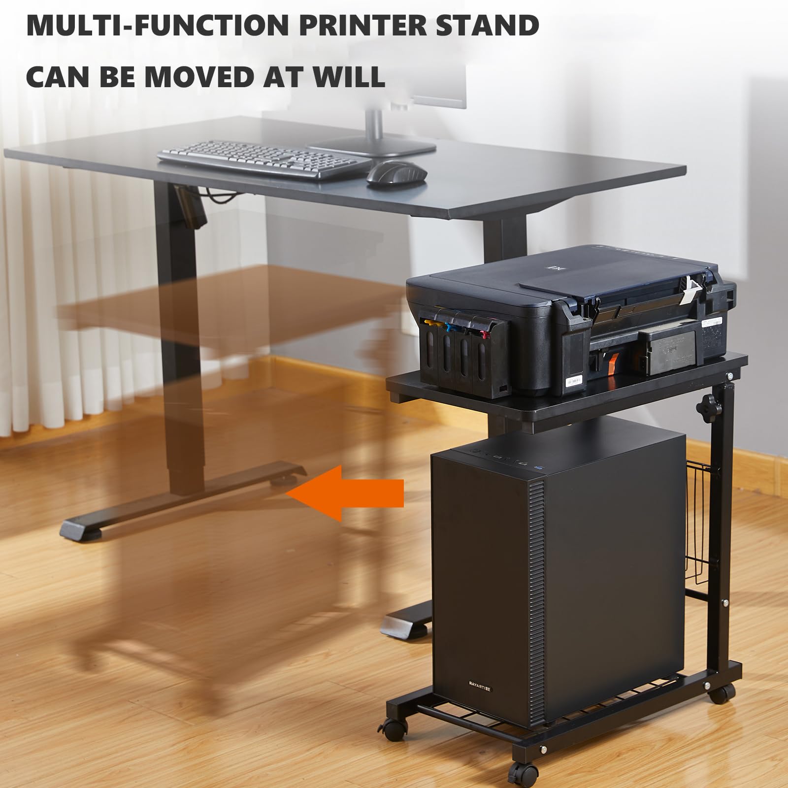 Snapklik.com : Height Adjustable Computer Tower Stand, Printer Stand 2 ...
