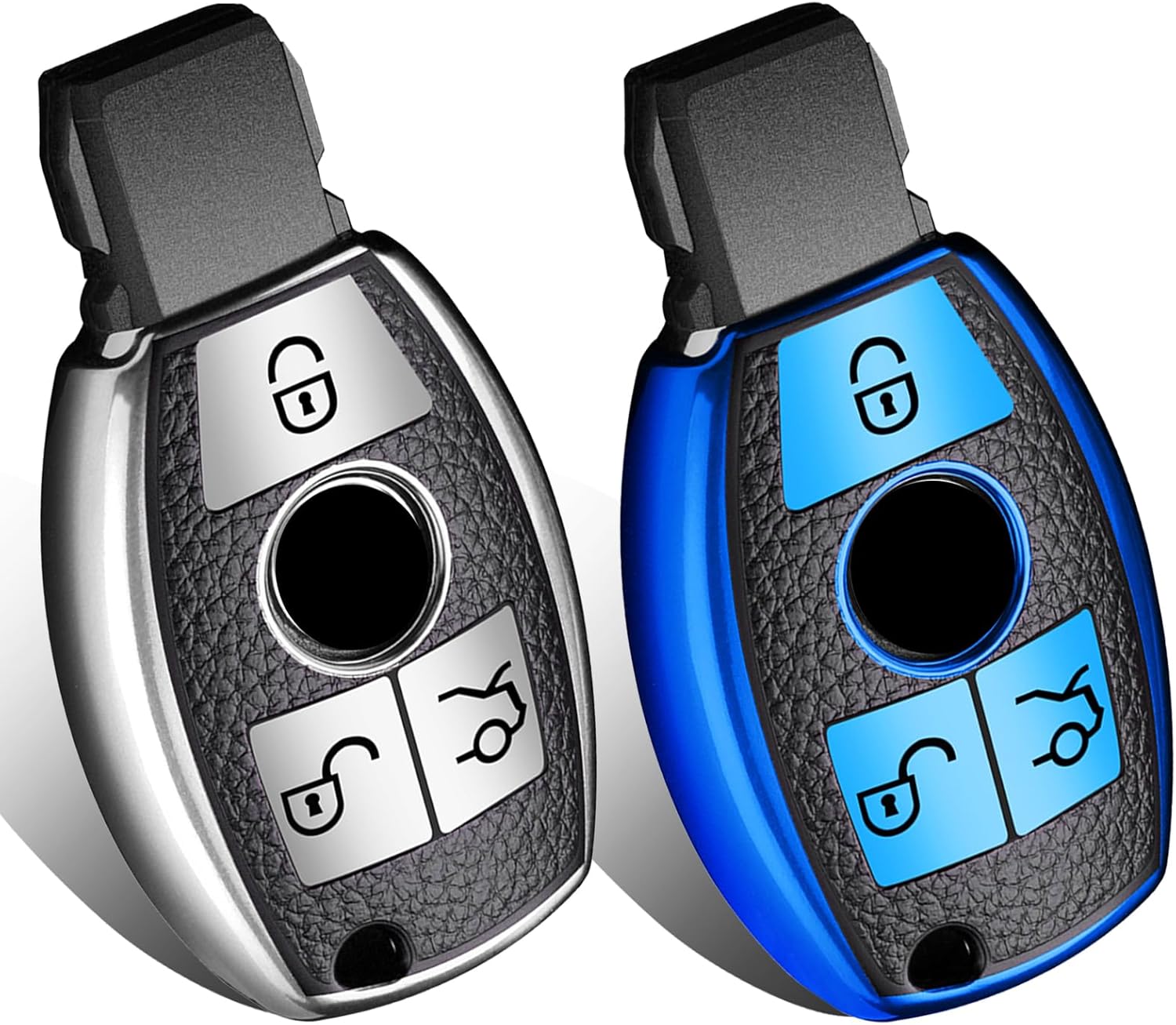 Amazon.com: x xotic tech 2X Silver + Blue TPU Grainy Leather Texture ...