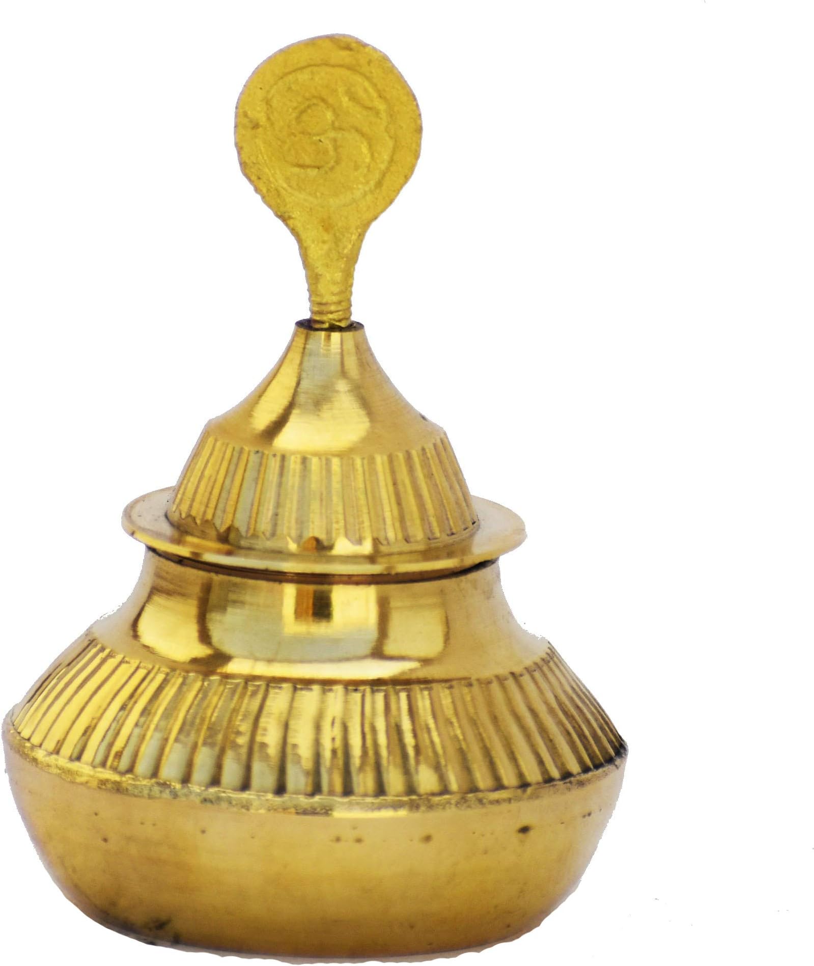 Buy Stotram Brass Antique Kempu Sindoor Box Gold Plated Sidoor Box ...