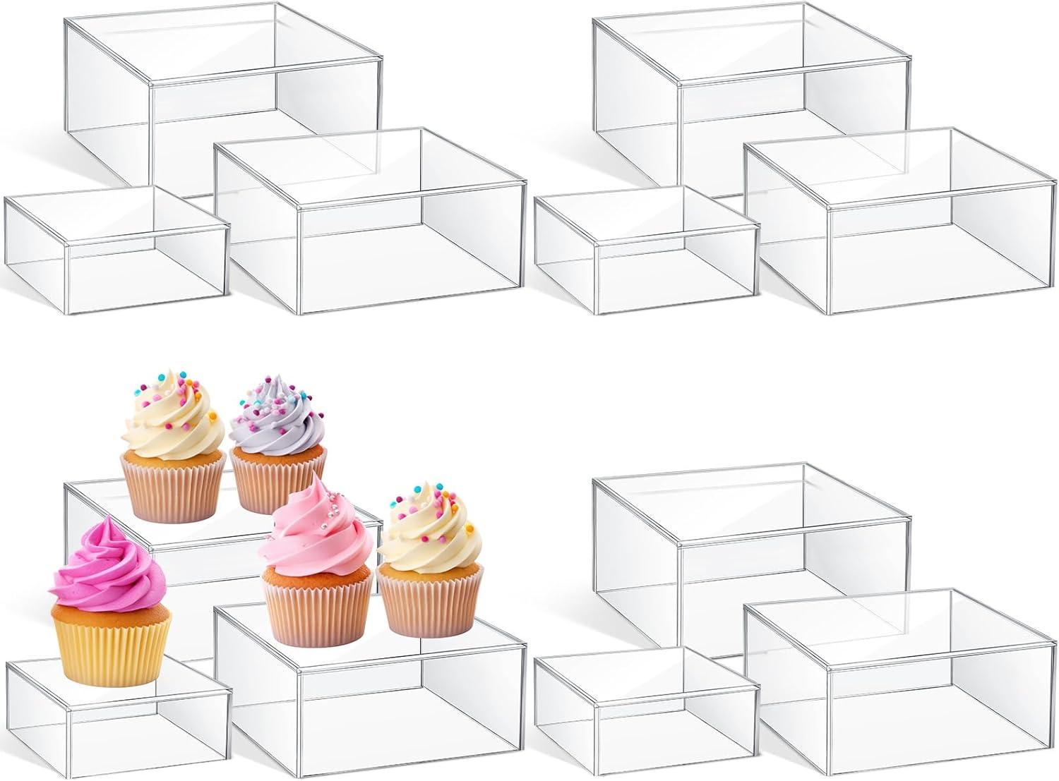 Amazon.com: Jerify 12 Pcs Acrylic Buffet Risers Food Risers for Buffet ...