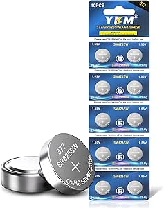 Amazon.com: YKM 10 Pack 377 SR626SW Watch Battery LR626 377/376 V377 ...