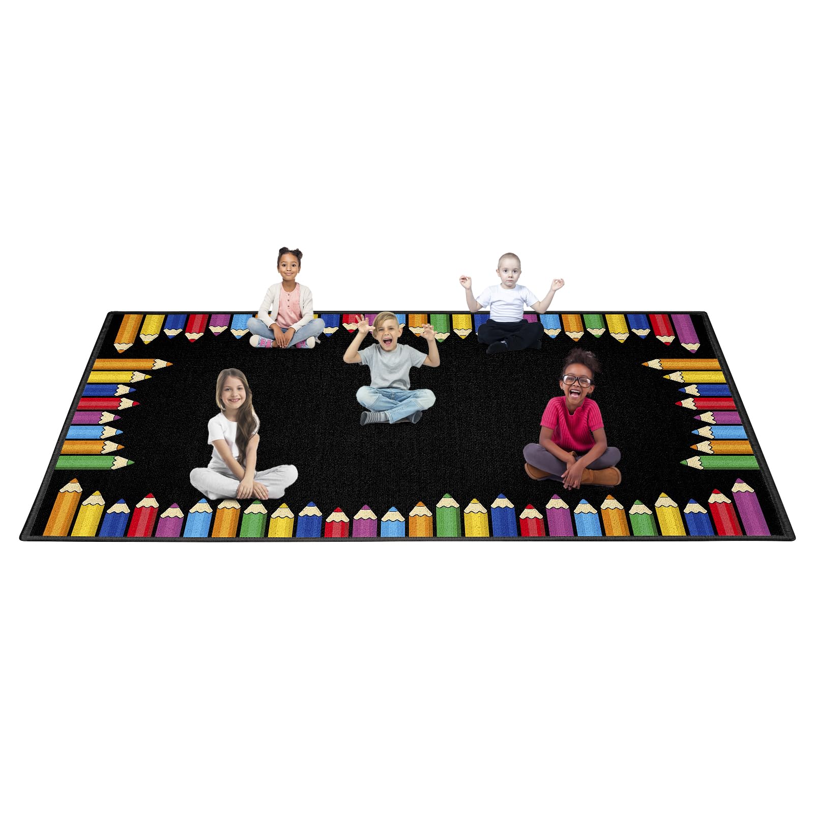 Amazon.com: Booooom Jackson Large Classroom Rug Colorful Pencil ...