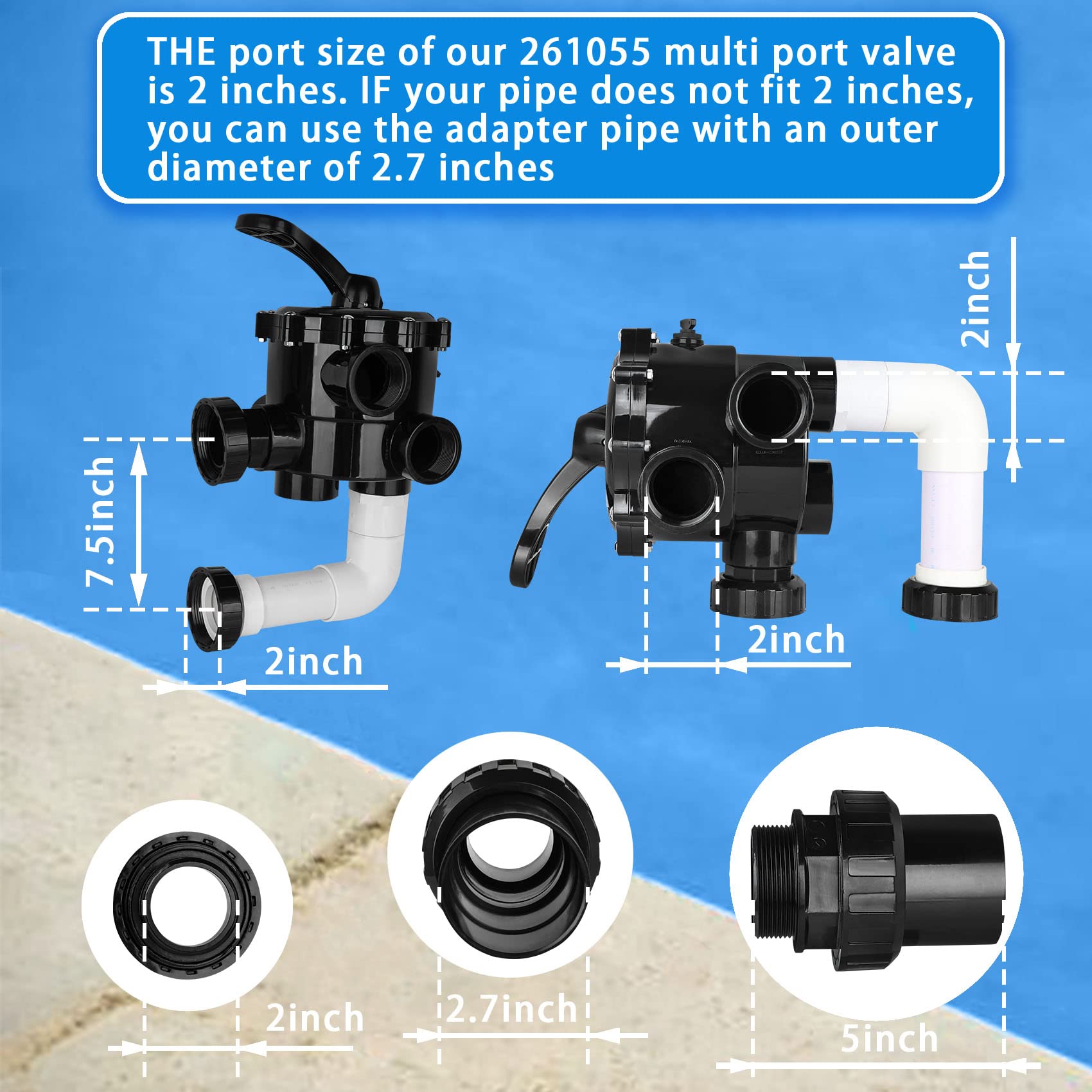 Upgrade 261055 Multiport Valve Compatible with pentair 261055 Multiport ...