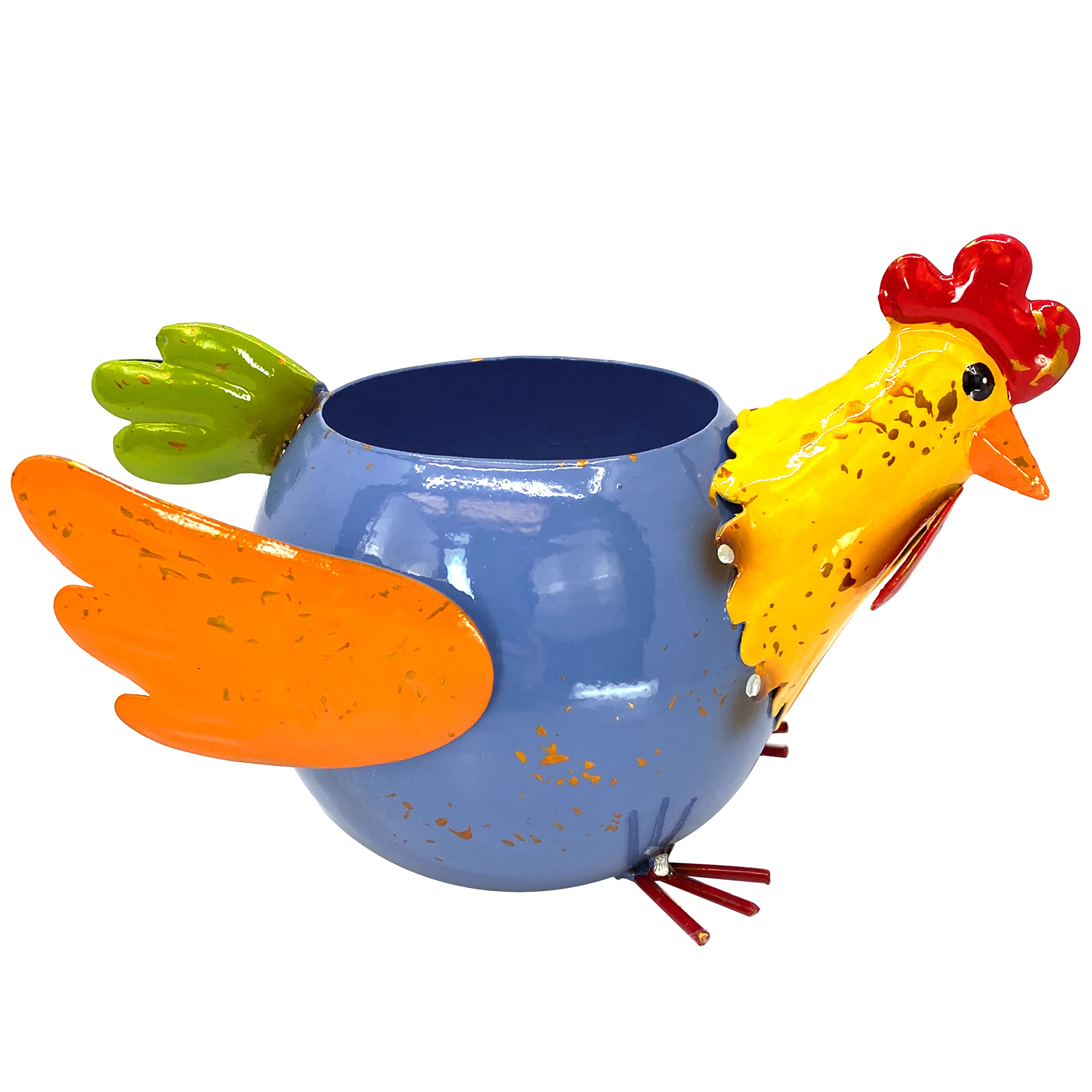 Amazon.com : THE JOY TREE Chicken Planter Pot Colorful Farmhouse Metal ...