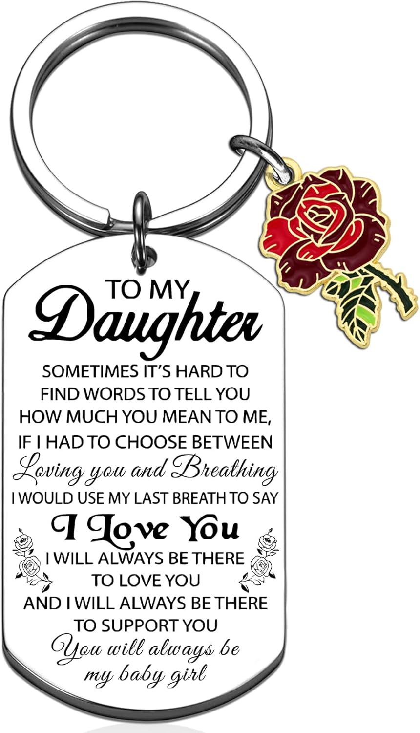 Daughter Gift from Mom Inspirational Daughter Gifts Keychain for Her To ...