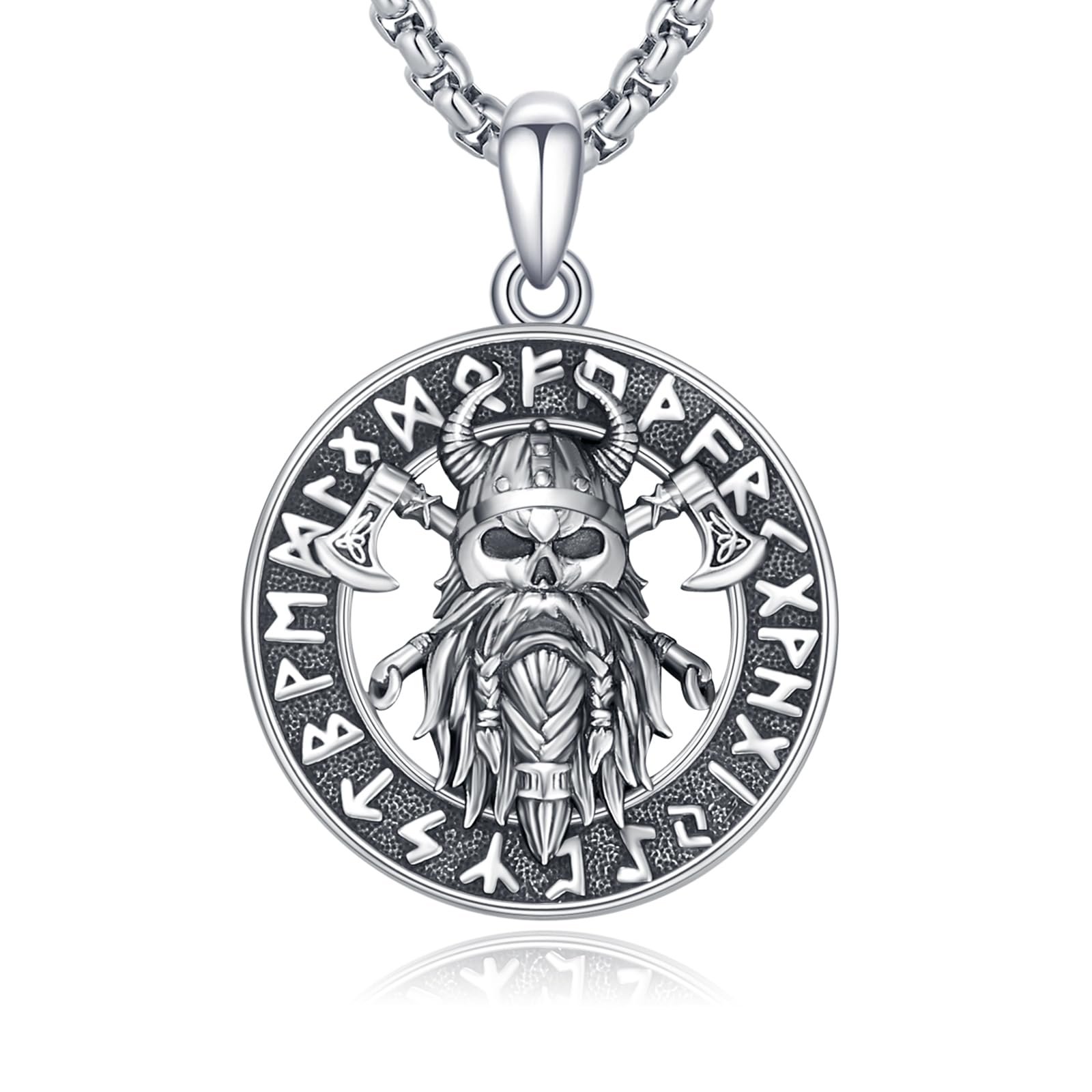 Amazon.com: PARYFO Viking Necklace 925 Sterling Silver Viking Odin ...