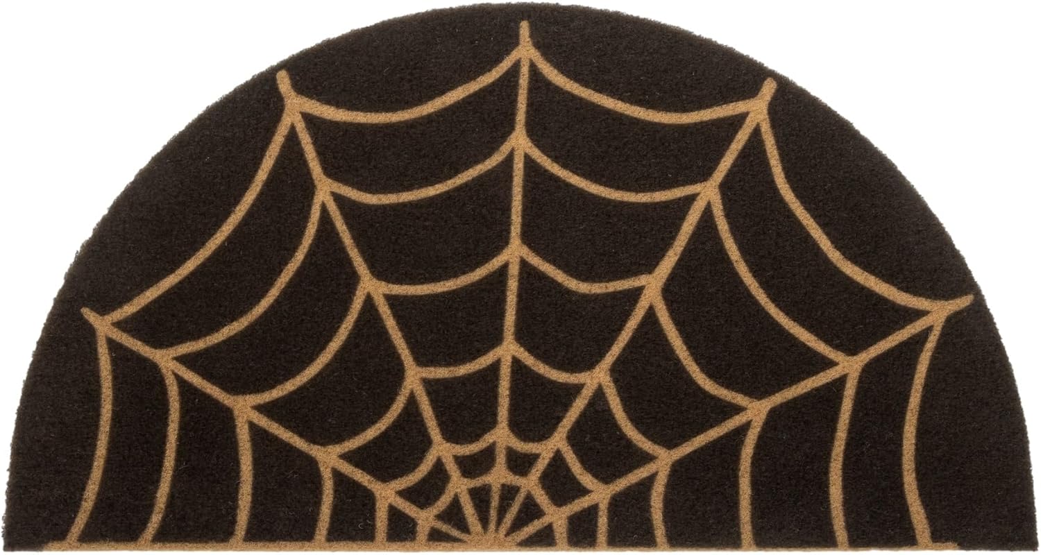 Amazon.com: Mealah Spider Web Dark Coir Doormat - Half Circle Non-Slip ...