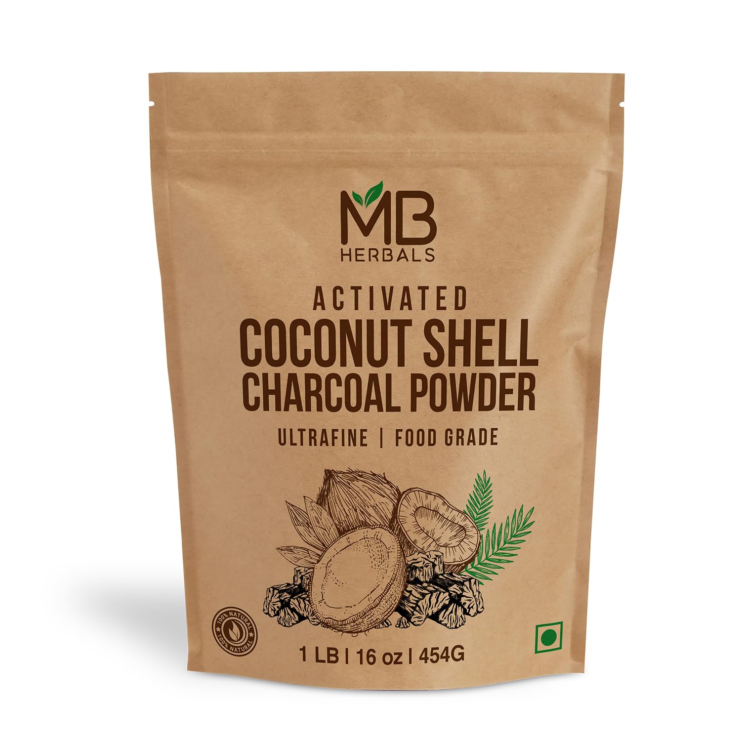 Amazon.com : MB Herbals Activated Coconut Shell Charcoal Powder 1 LB ...