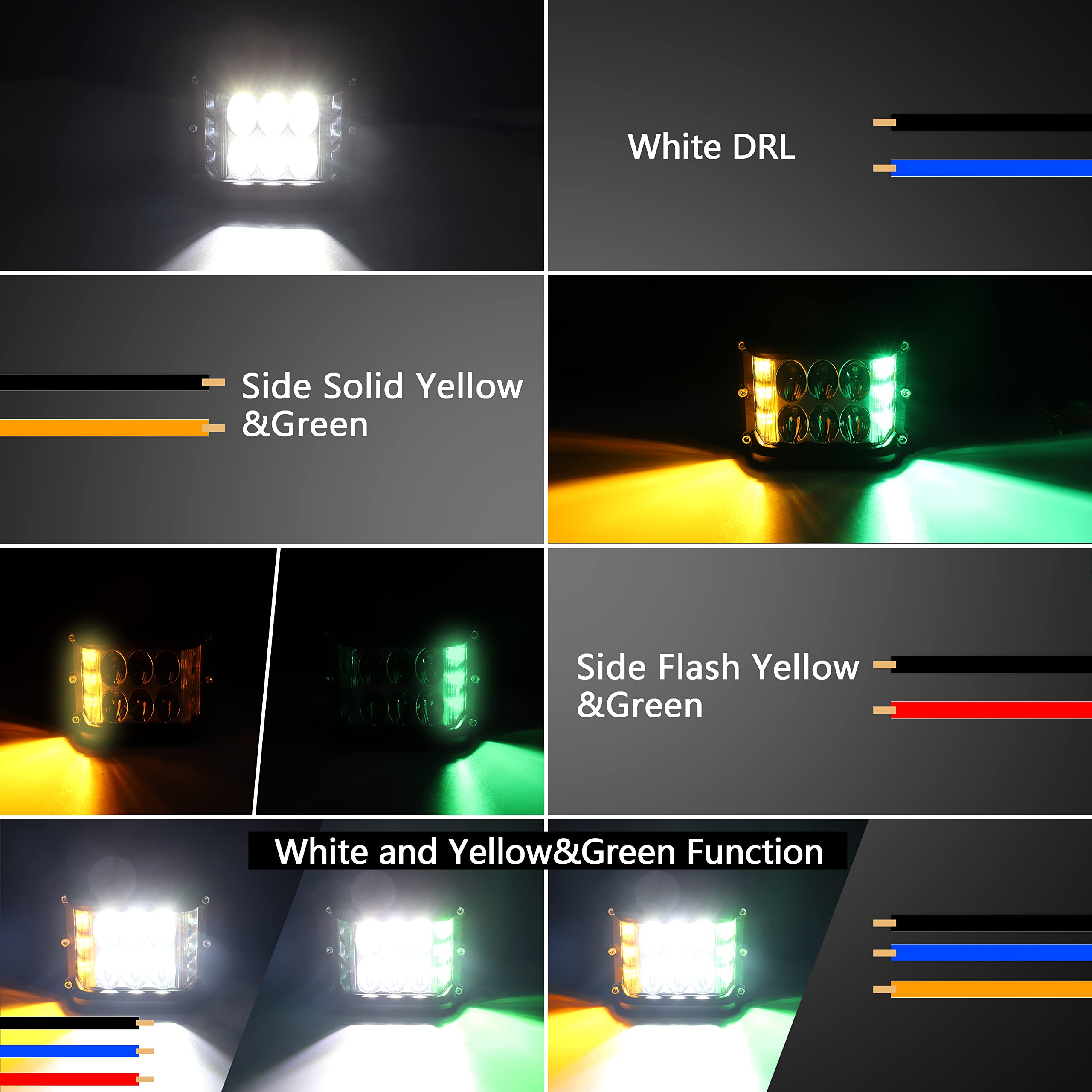 Snapklik.com : HOYUZA LED Pod Lights, 4inch Side Shooter LED Pods