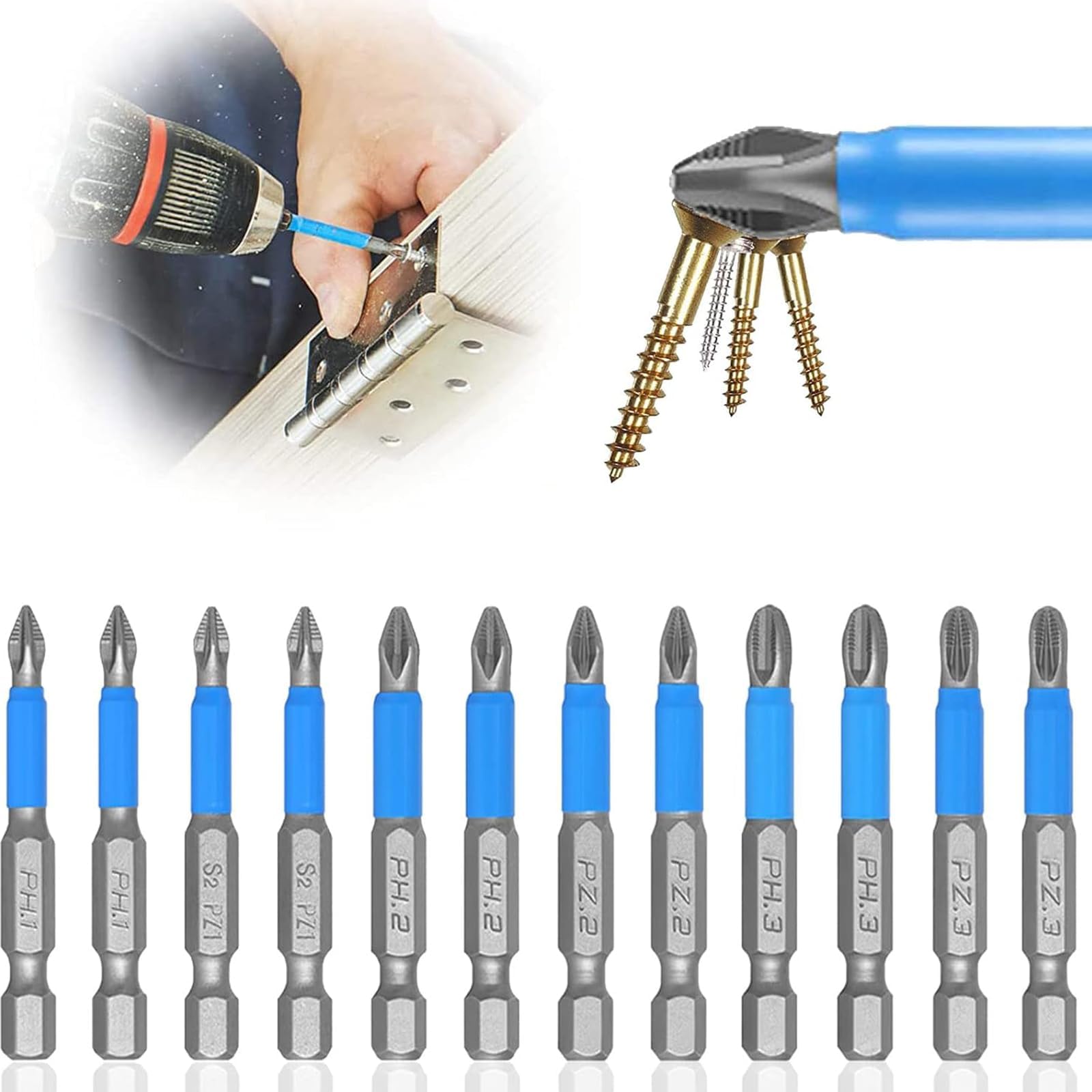 Magnetic Impact Screwdriver Driver Bits Set, 12Pcs Screwdriver Bit Sets ...