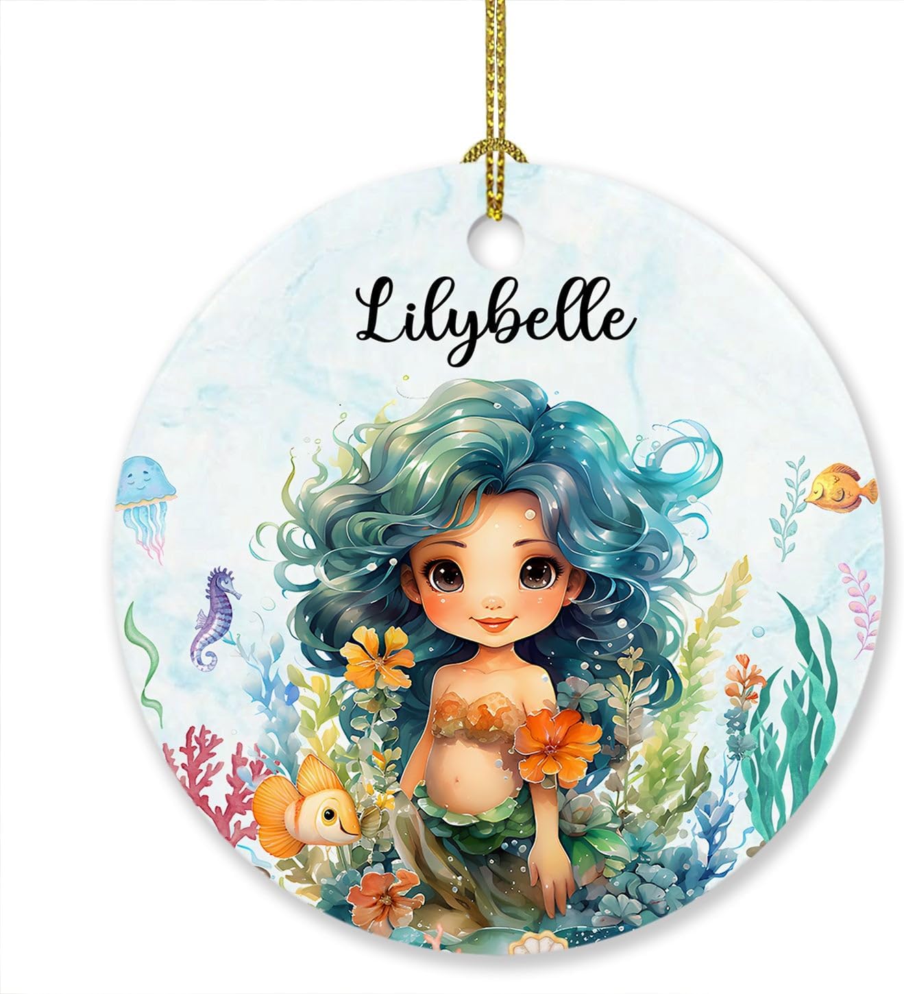 Amazon.com: Personalized Baby Mermaid Ornament Christmas Tree, Awesome ...
