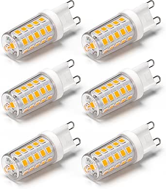 NQWKMZMDJ 6 Pack G9 LED Bulb Dimmable 4W, Equivalent 30W-40W T4 Halogen Lamp, G9 LED No Flicker ...