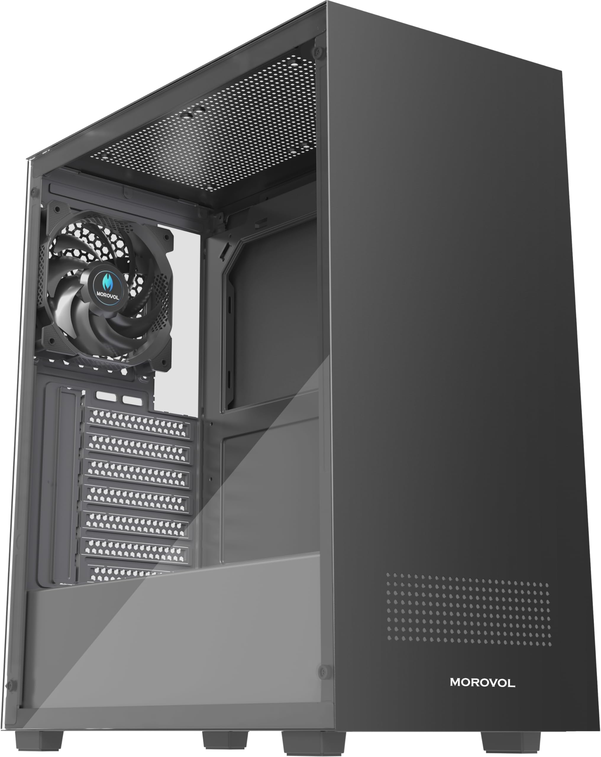 Amazon.com: Apevia ENZO-BK Mid Tower Gaming Case with 1 x Tempered ...