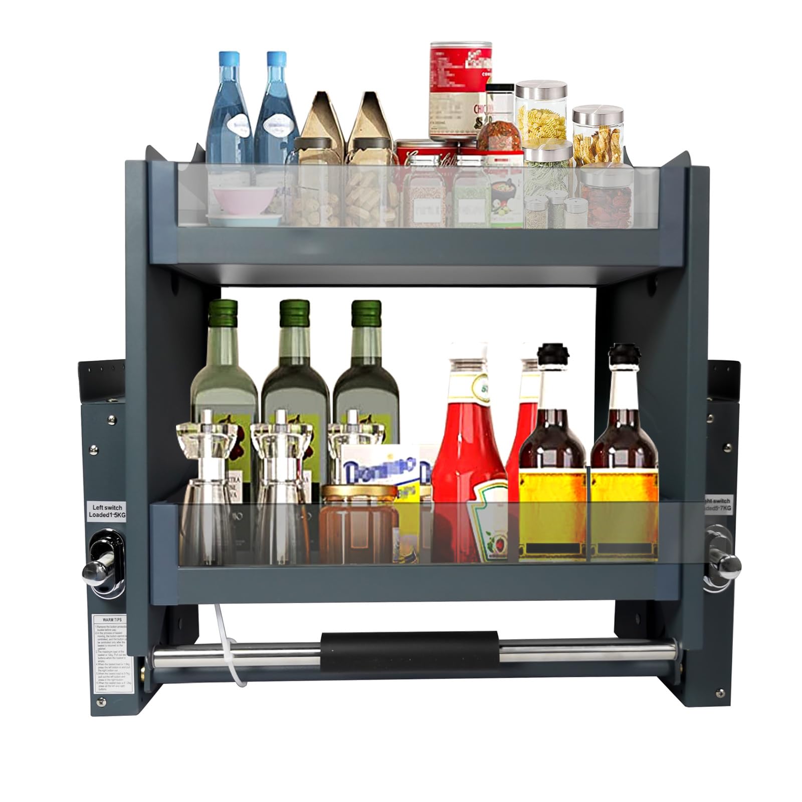 Amazon.com: Generic 24'' Pull Down Shelf for Upper Cabinets, 2 Tier ...