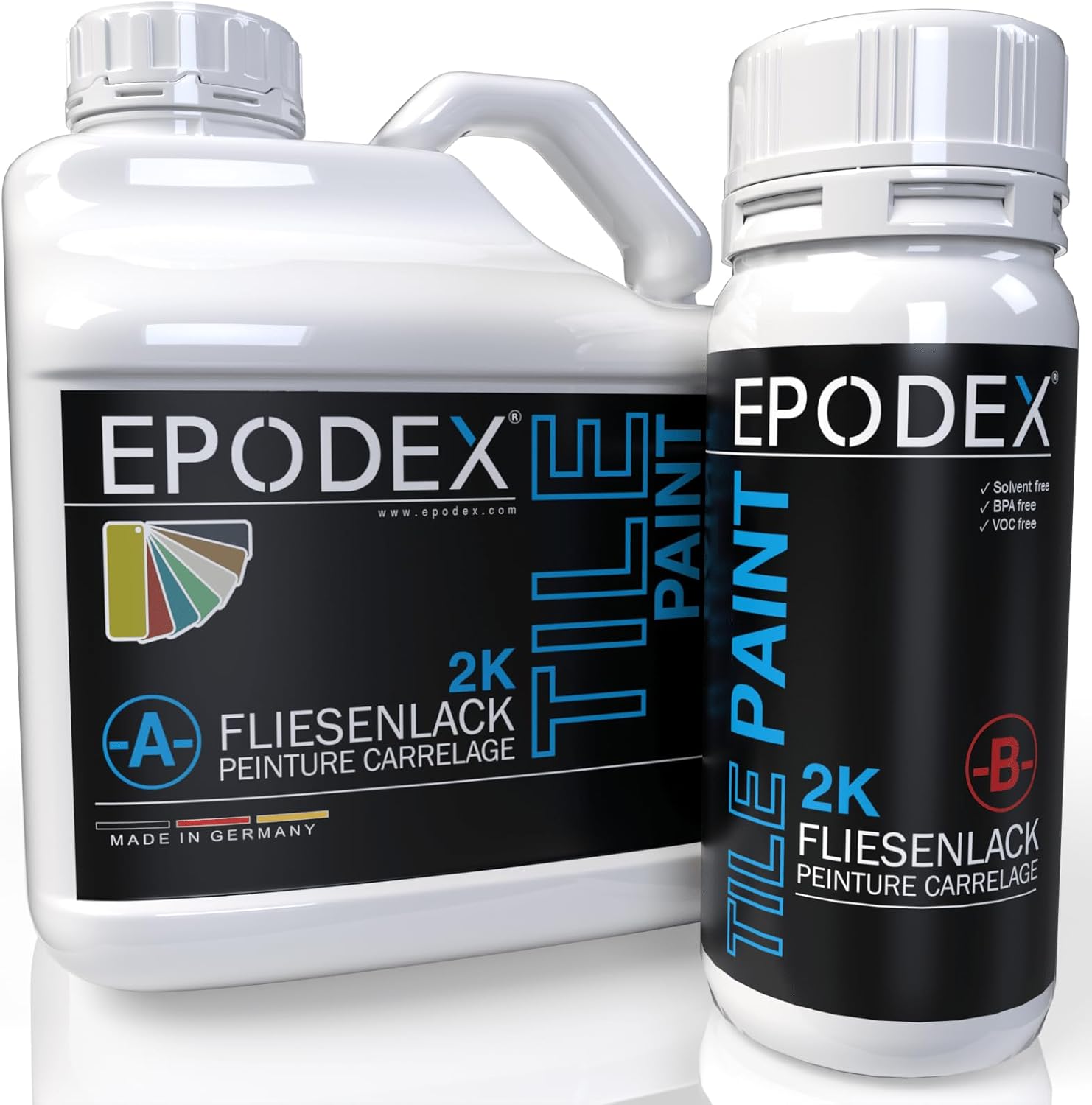 EPODEX® 2K Tile Paint, Tile Paint, Floor Wall, Bathroom, Kitchen, 45 ...