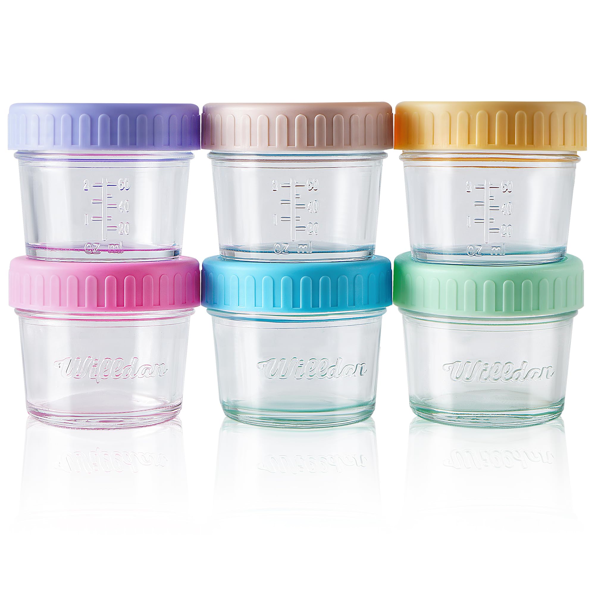 Snapklik.com : WILLDAN Glass Baby Food Storage Jars w/Lids