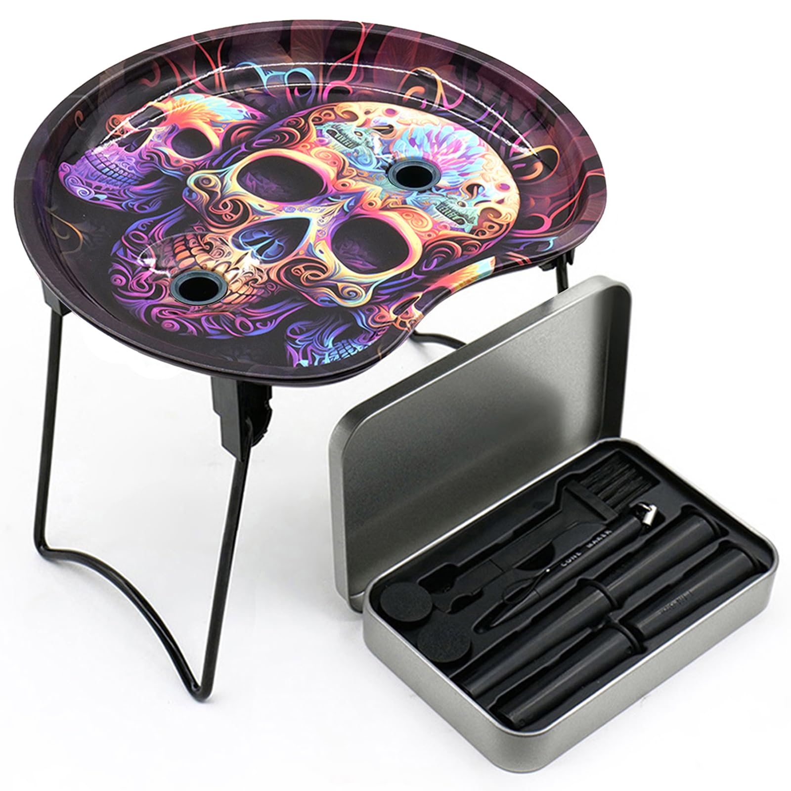 Amazon.com: Metal Tray Set Includes Foldable Stand and Accessories ...