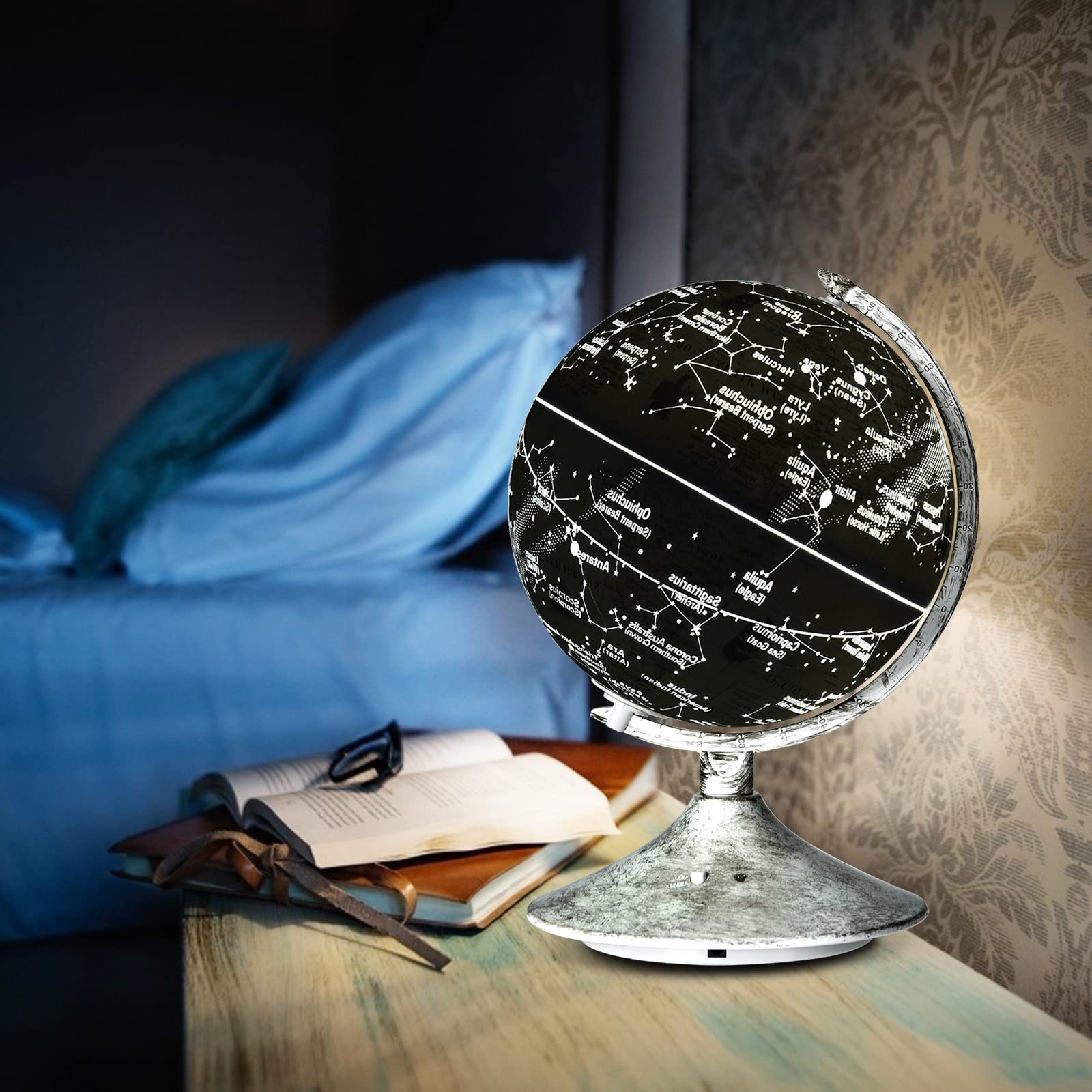 Goplus Illuminated Desktop World Globe, 13’’ 3 IN 1 Educational ...