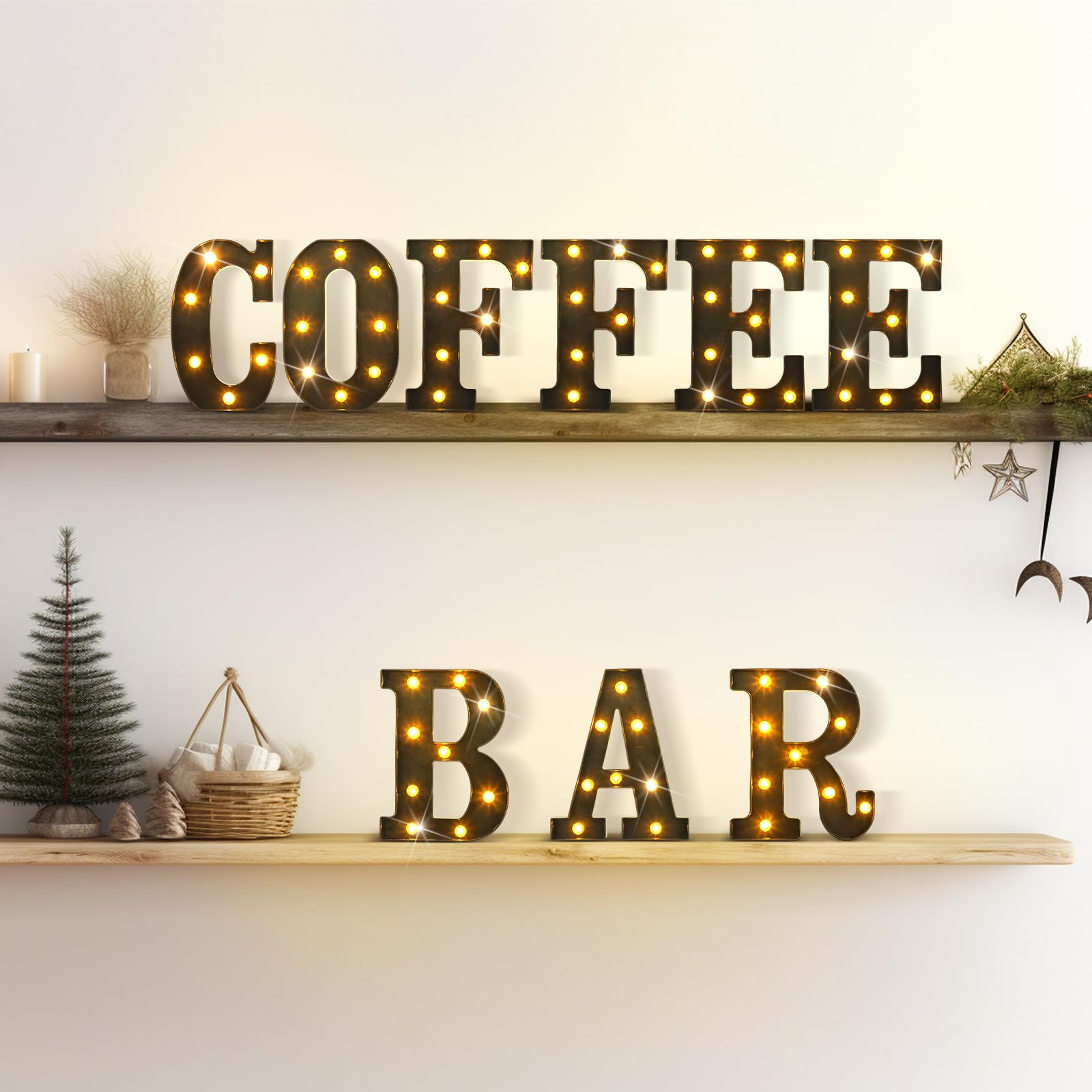 Illuminated Coffee Bar Sign, LED Coffee Sign Decor Marquee Coffee Bar ...