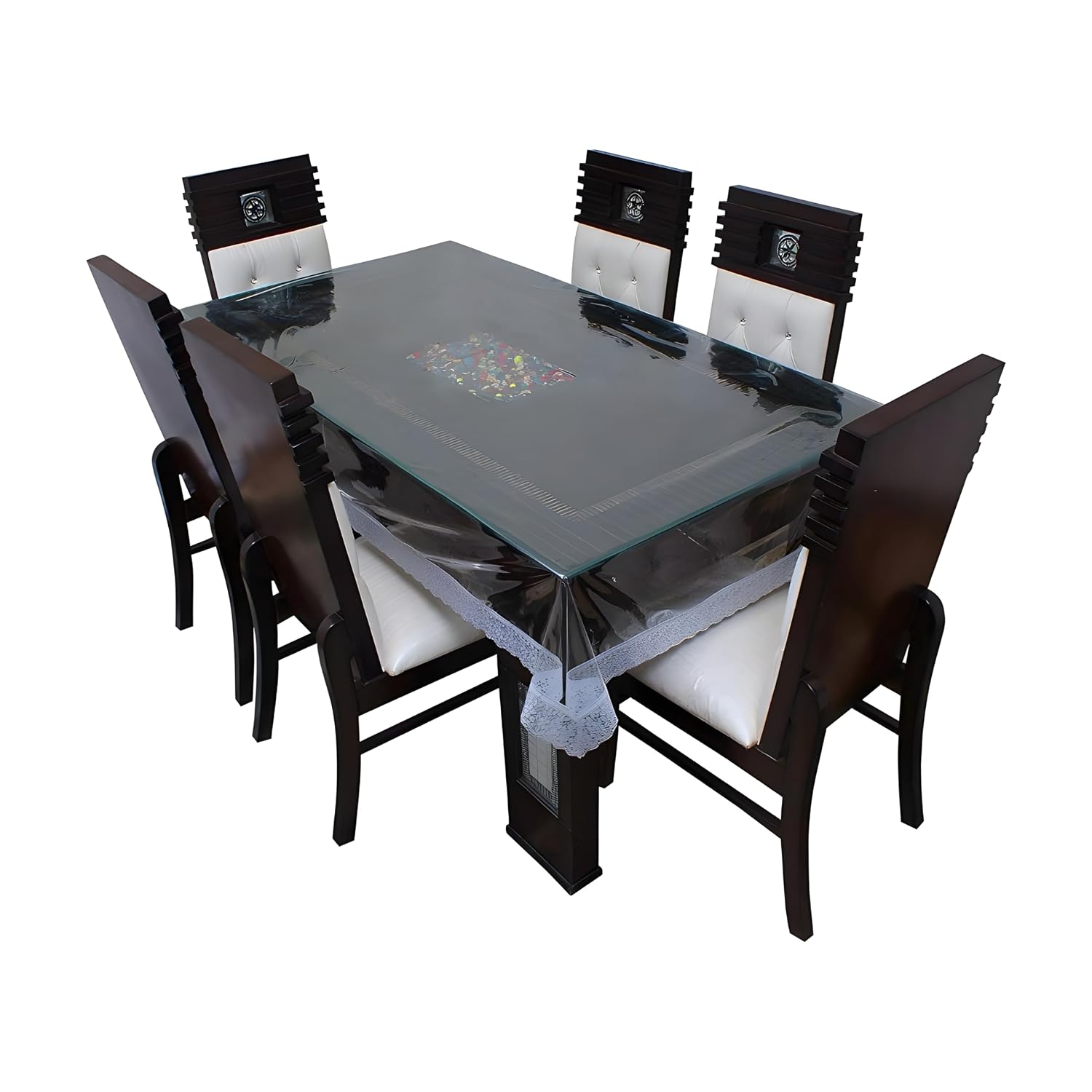 Buy HOMECROWN Clear Transparent Plastic 6 Seater Waterproof Dining ...
