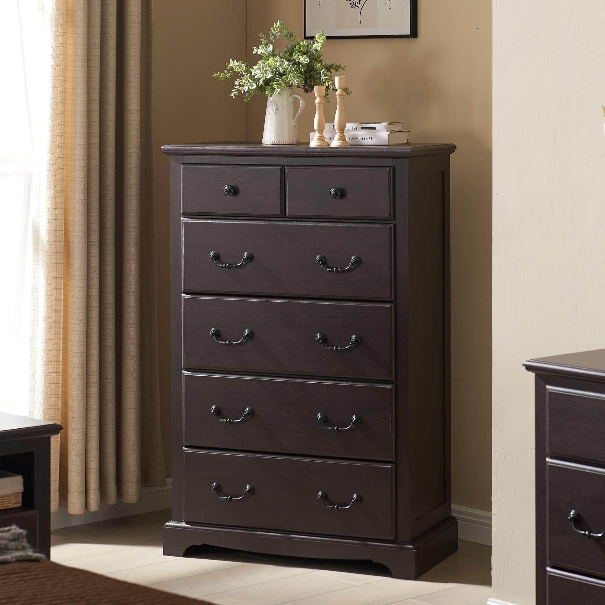 Amazon.com: T4TREAM 6 Drawers Dresser Chests for Bedroom, 48" Tall ...