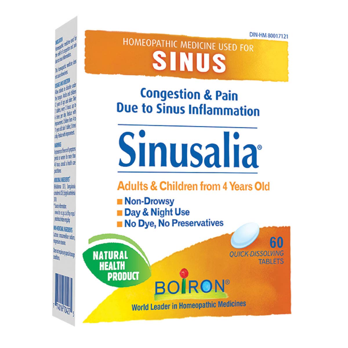 Boiron Sinusalia, 60 Tablets, Homeopathic Medicine for Nasal Congestion ...