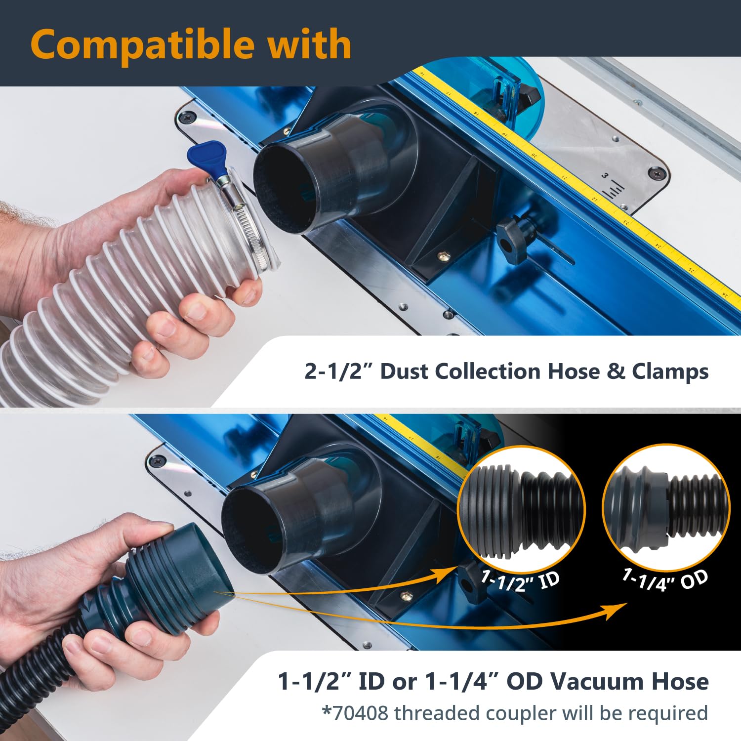 Snapklik.com : 70288 Router Table Dust Port Dust Collection Hose 2-1/2 ...