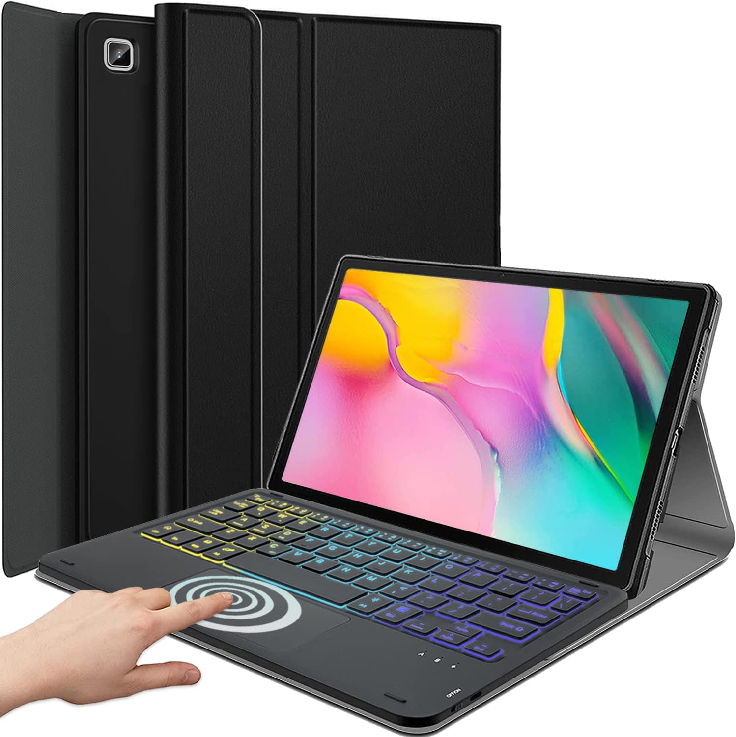 Amazon.com: REAL-EAGLE Galaxy Tab A 10.1 2019 Backlit Keyboard Case SM ...