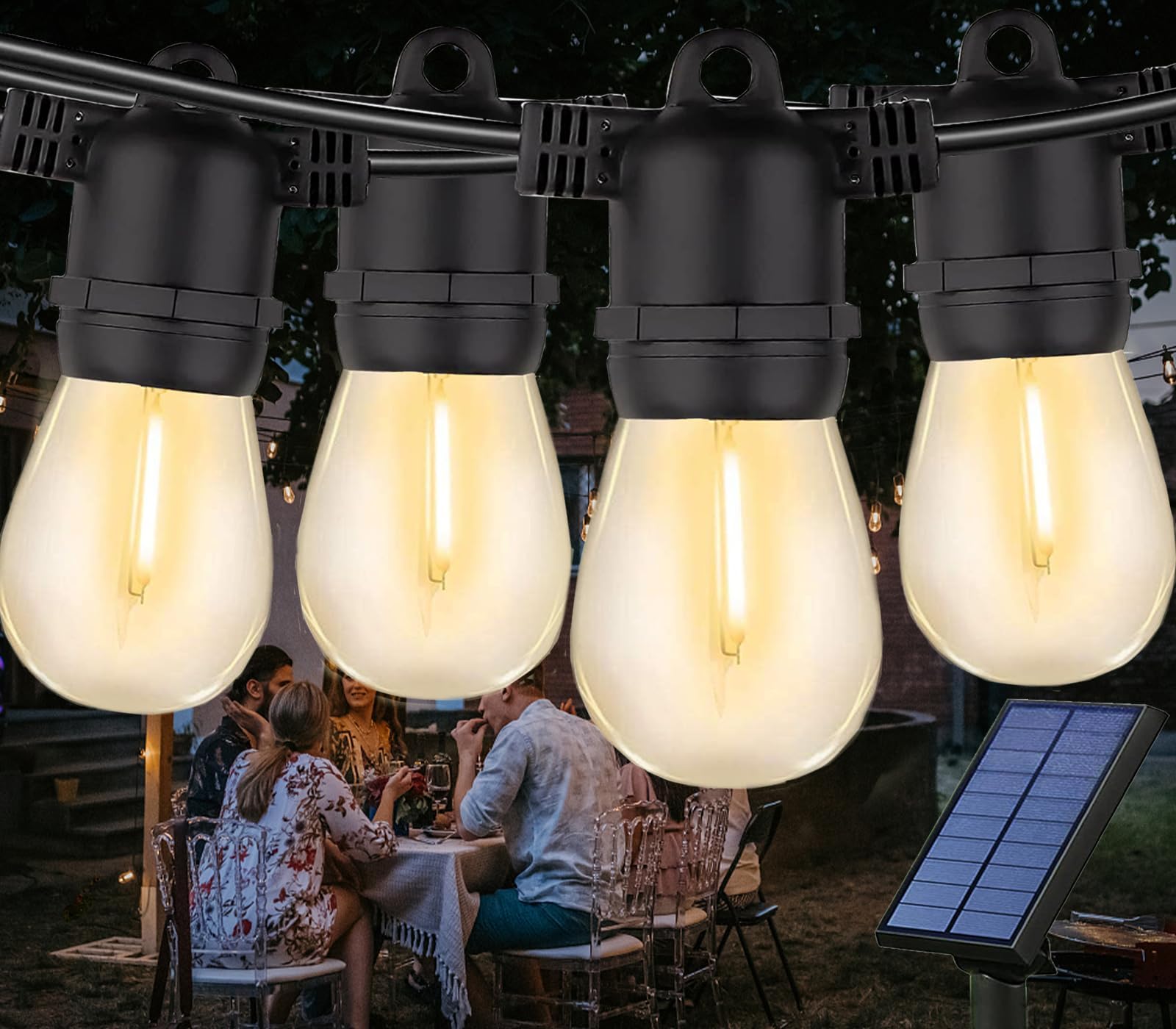 Amazon.com: Solar Outdoor String Lights, 23 FT Waterproof 2W S14 Edison ...