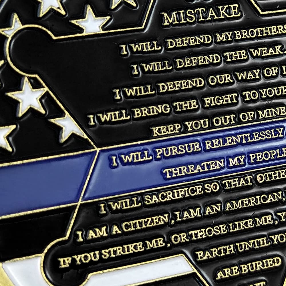 Buy Thin Blue Line St. Michael Officers Challenge Coin Motto ...