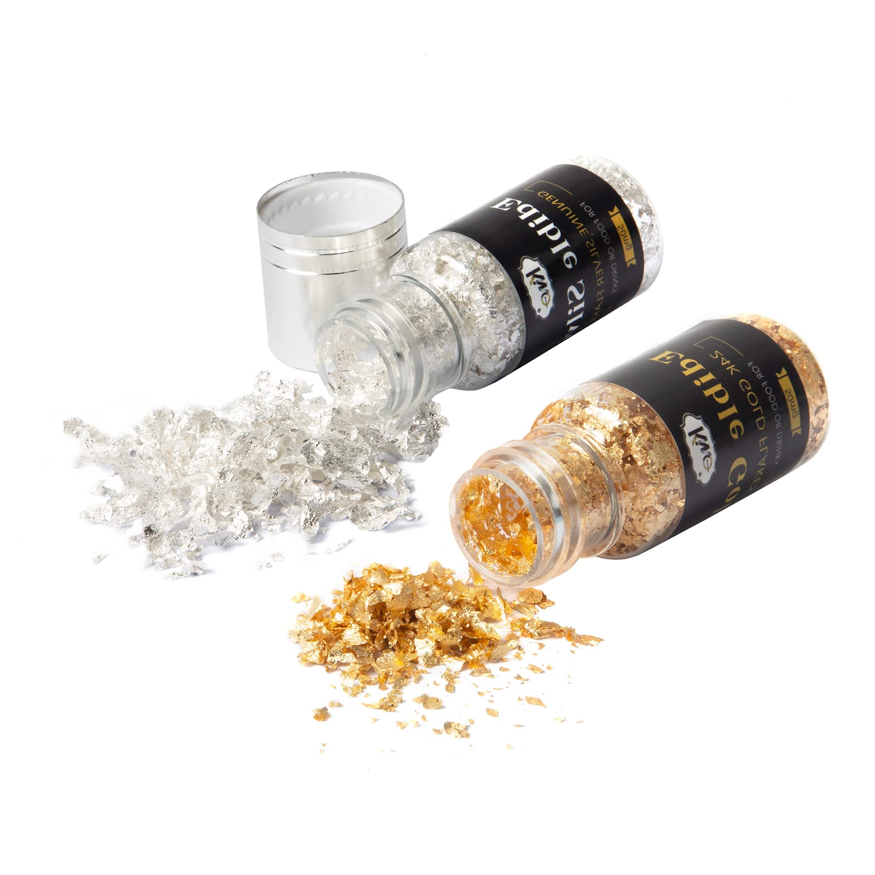 Buy Edible Gold Leaf Flakes & Silver Leaf Edible Flakes for Cakes ...