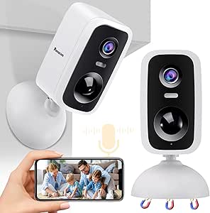 Amazon.com : Magnetic Security Cameras Wireless Outdoor - 2-Pack, 2K HD ...