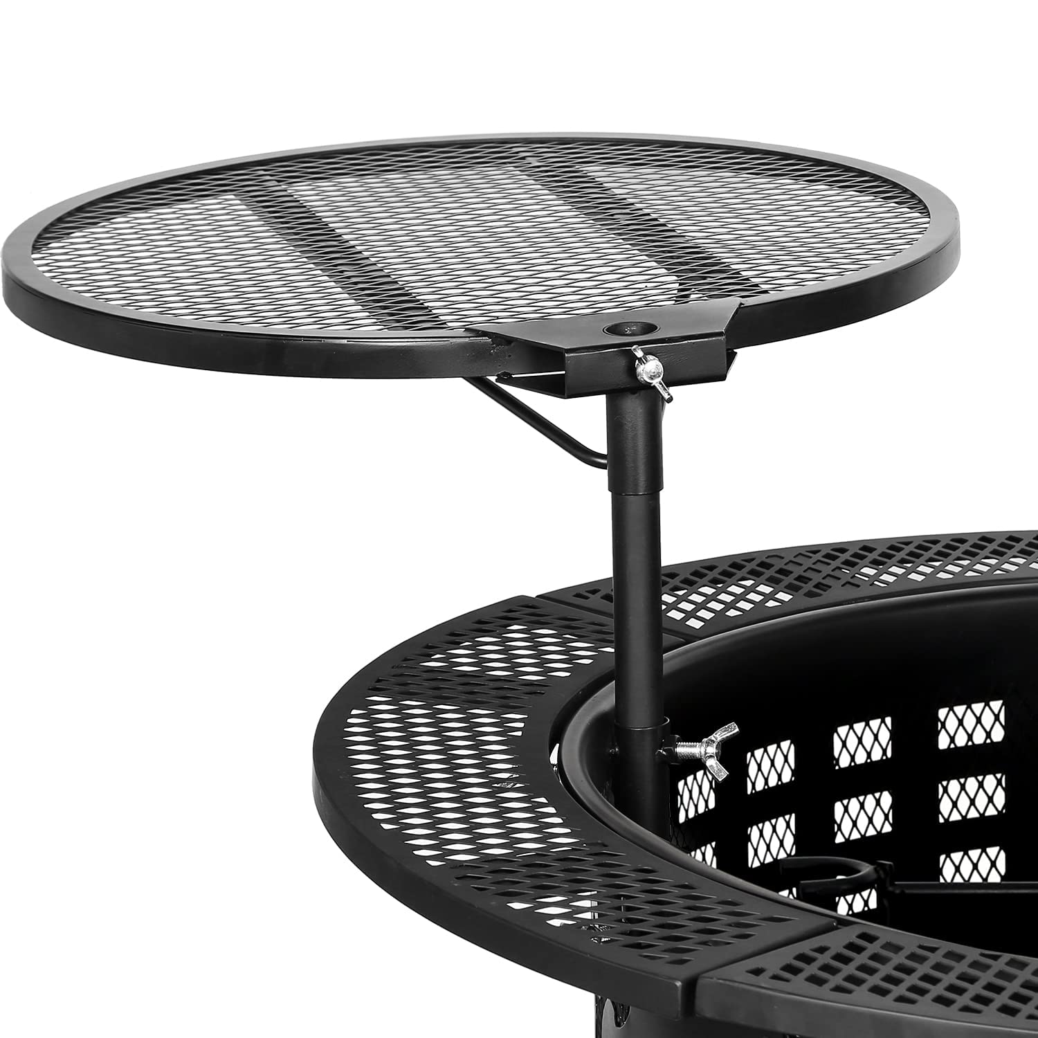 Hykolity 2 in 1 Fire Pit with Swivel Cooking Grill, 32" Wood Burning ...