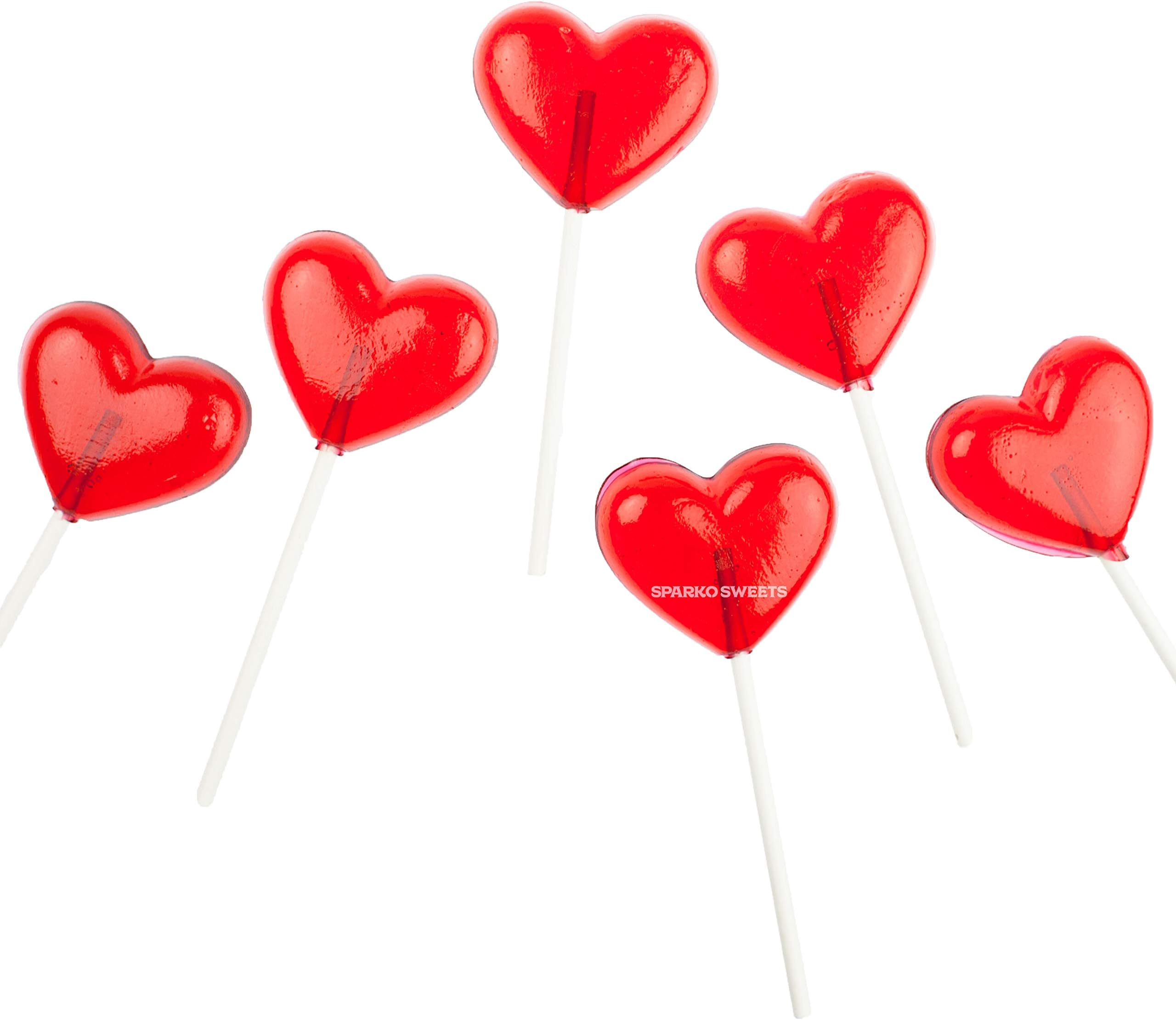 Amazon.com : Heart Lollipops, Red Cherry Flavor, 2" Diameter Lollipop ...