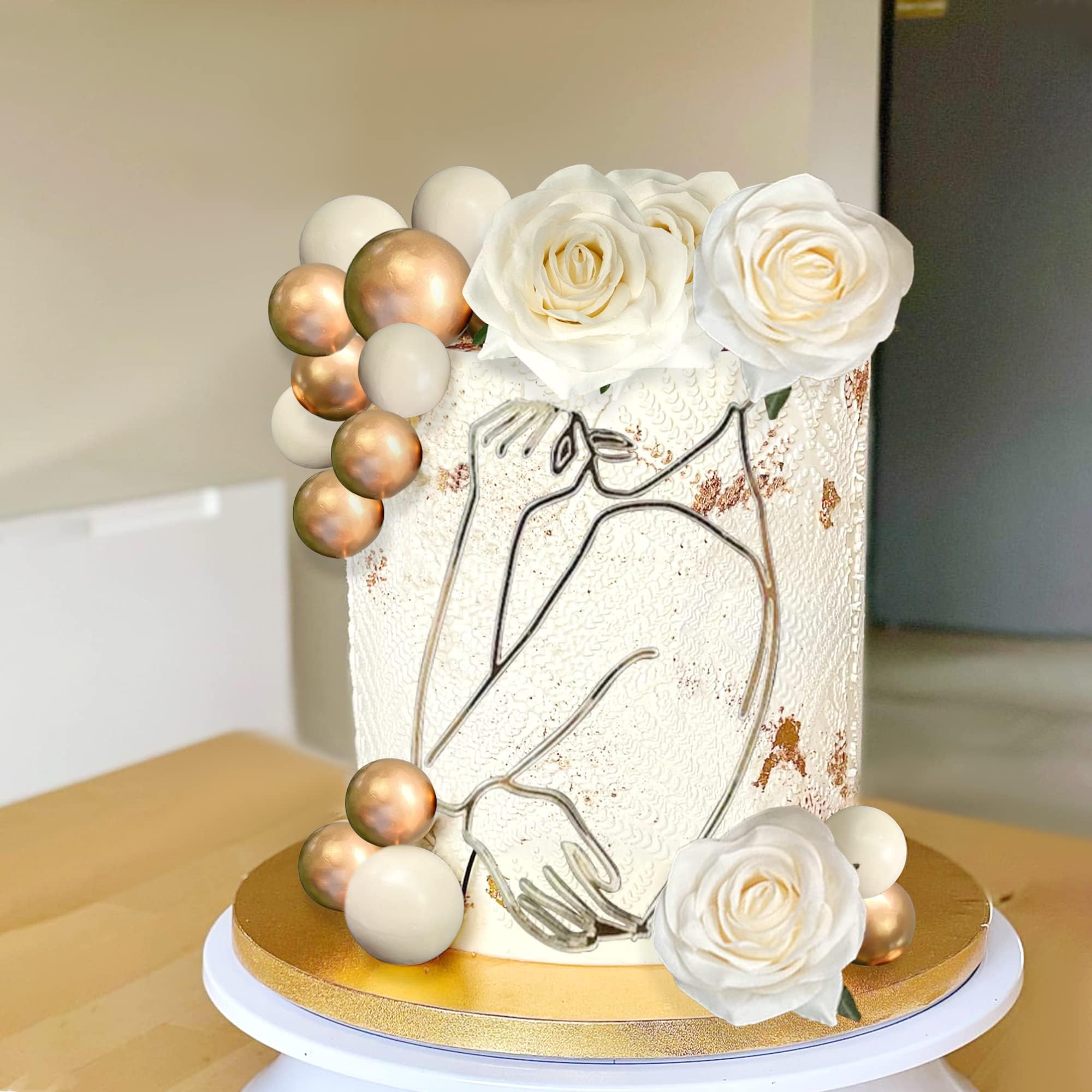 Snapklik.com : Champagne Acrylic Minimalist Art Lady Face Cake Topper ...