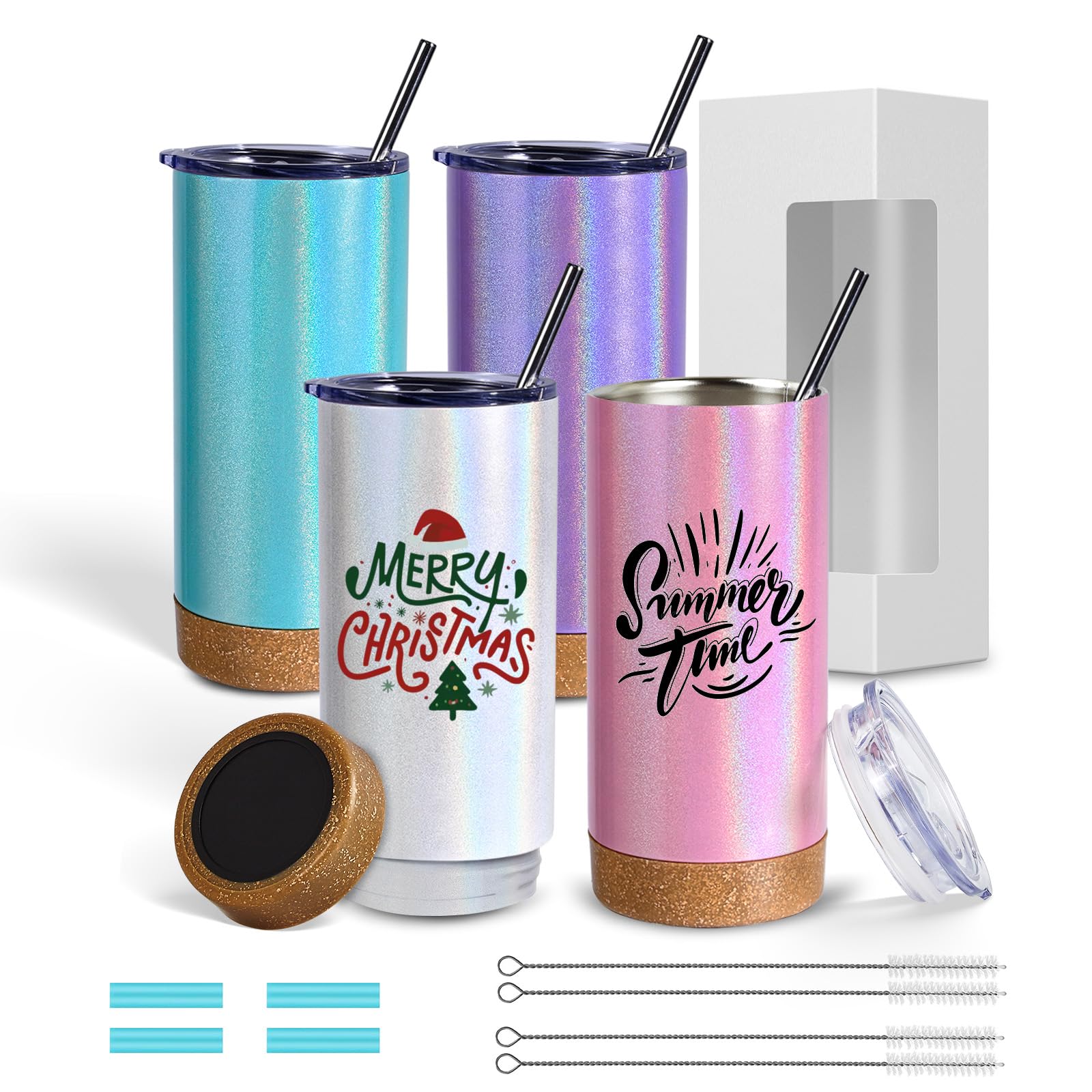 Amazon.com: ColorSub 17 oz Sublimation Glitter Tumblers, Stainless ...